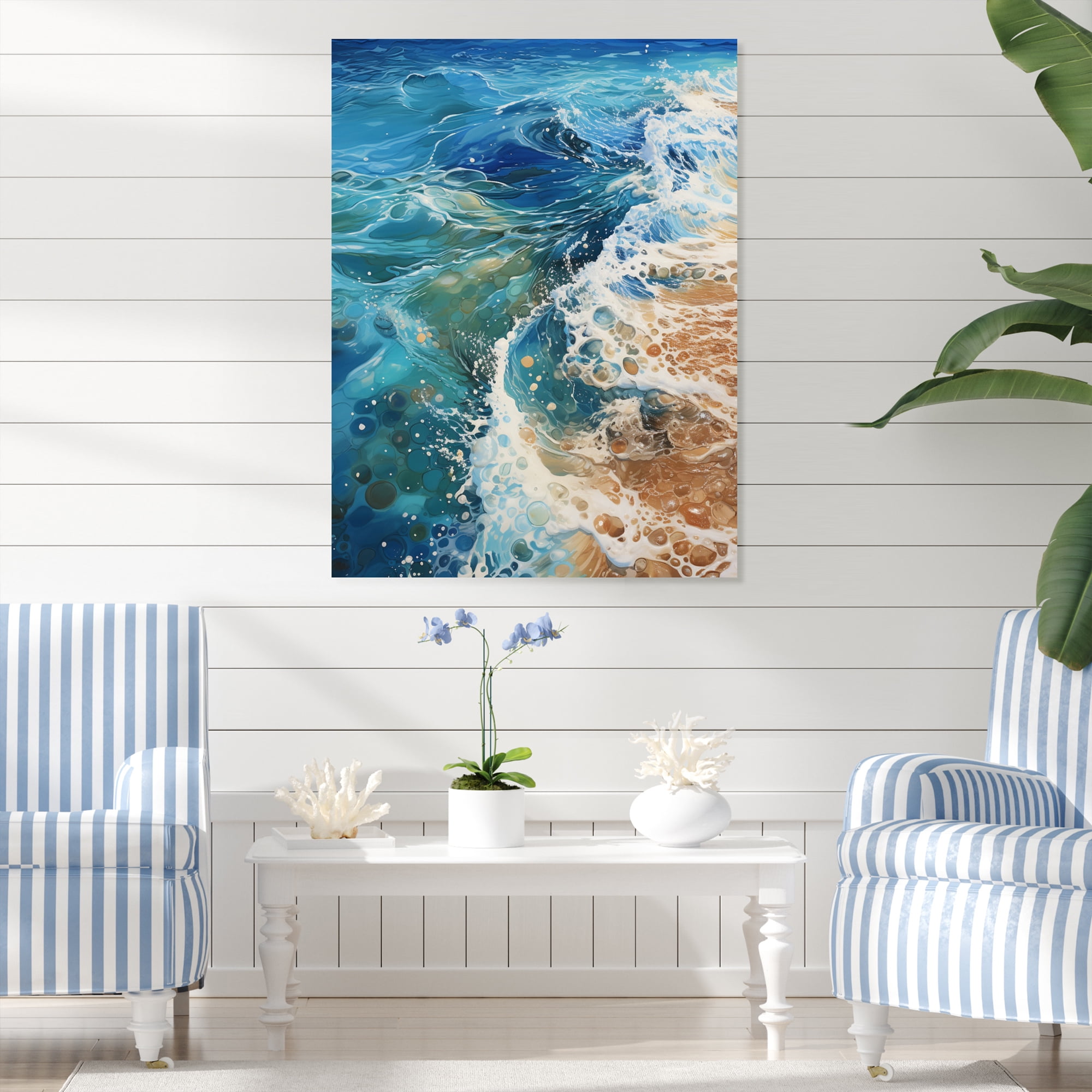 Designart "Beach Photo Oceanic flow XI" Nautical & Beach Metal Wall Art Prints - Walmart.com