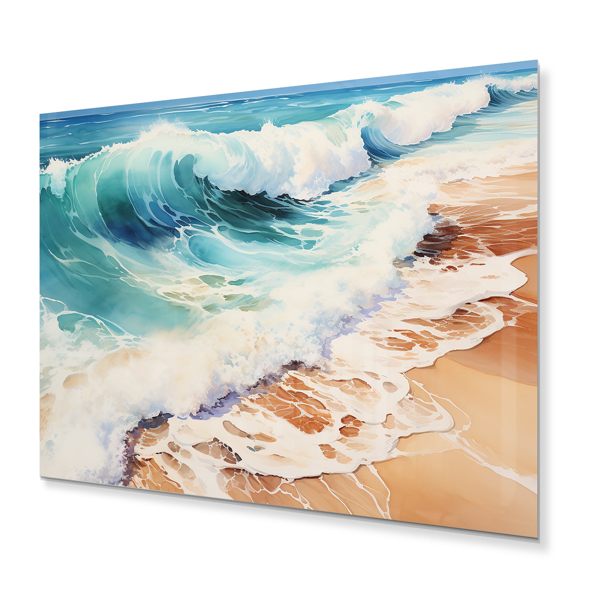 Designart "Beach Photo Oceanic flow XIV" Nautical & Beach Metal Art Living Room - Walmart.com