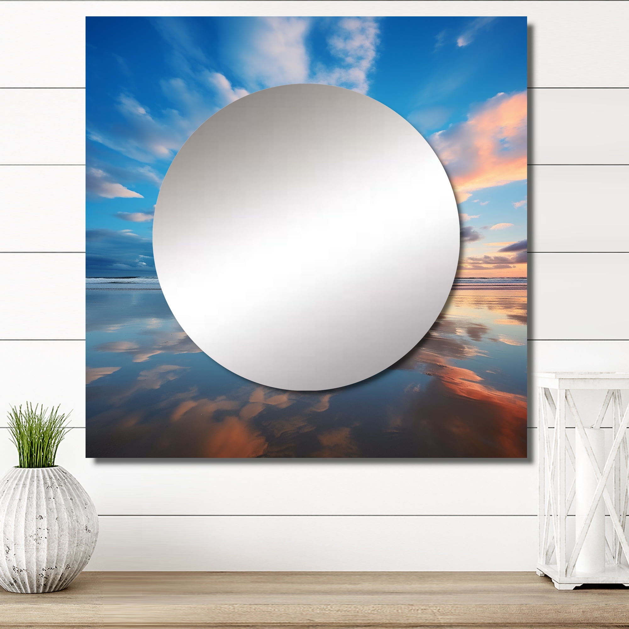 Designart "Beach Photo Seaside Simplicity II" Landscape & Nature Blue ...