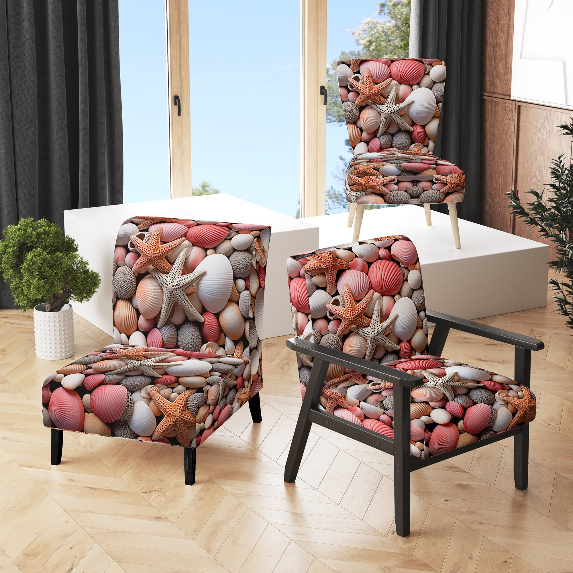 Designart "Beachcomber s Find Beige Pink Seashell II" Beige Seashell ...