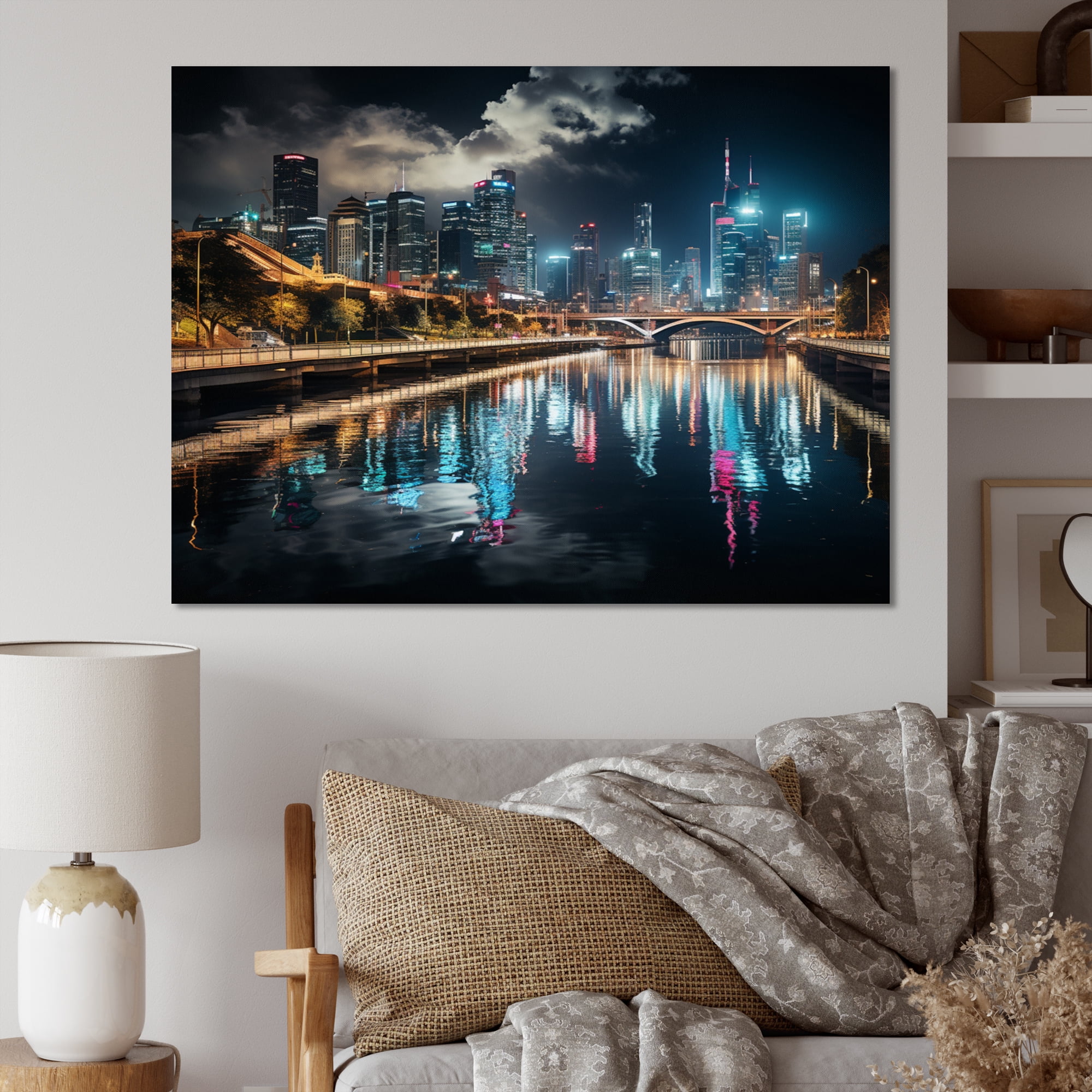 Designart "Beautiful Cityscape of Houston" Houston Wall Decor - Walmart.com