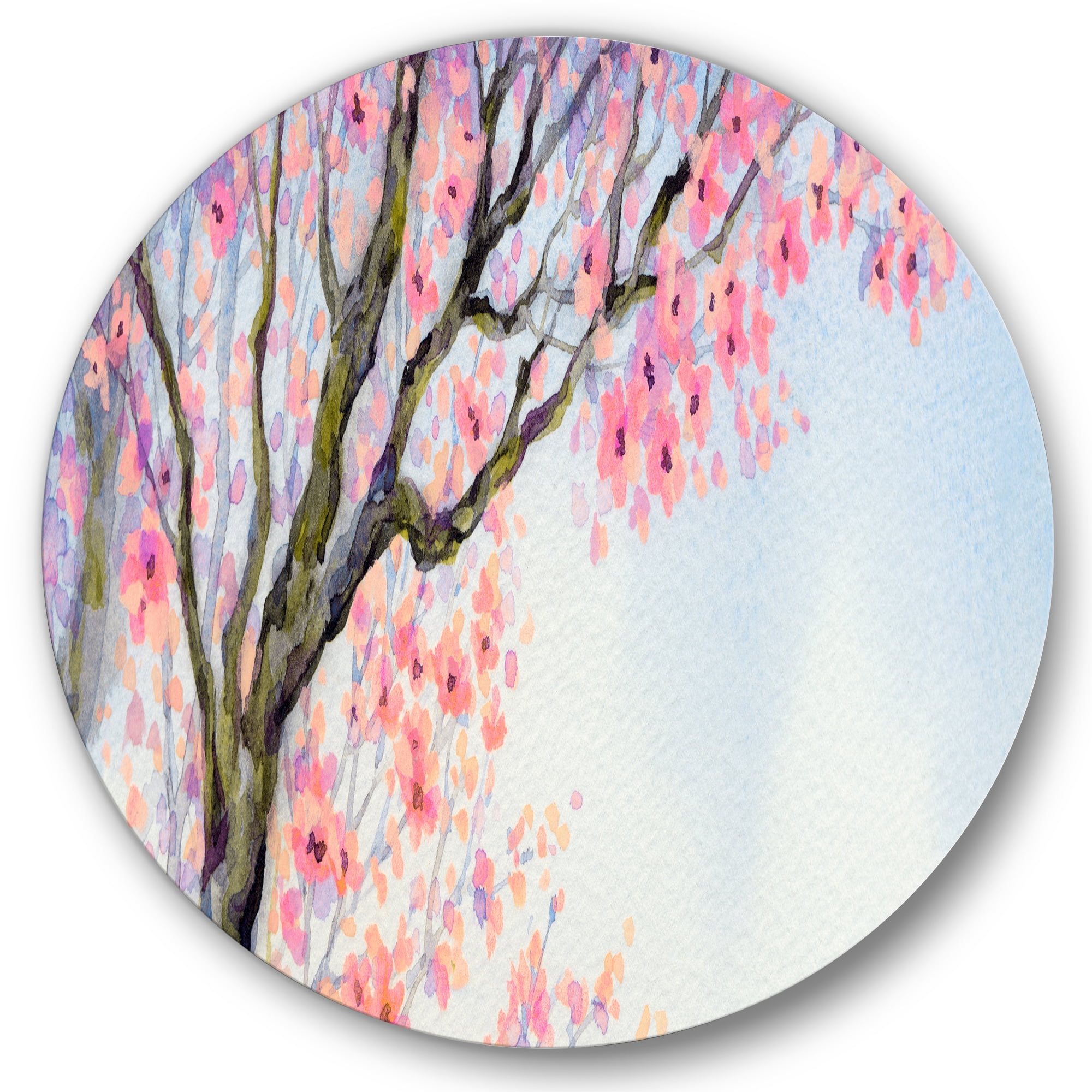 Designart 'Beautiful Pink Bird Sitting On Flowering Branch' Traditional ...
