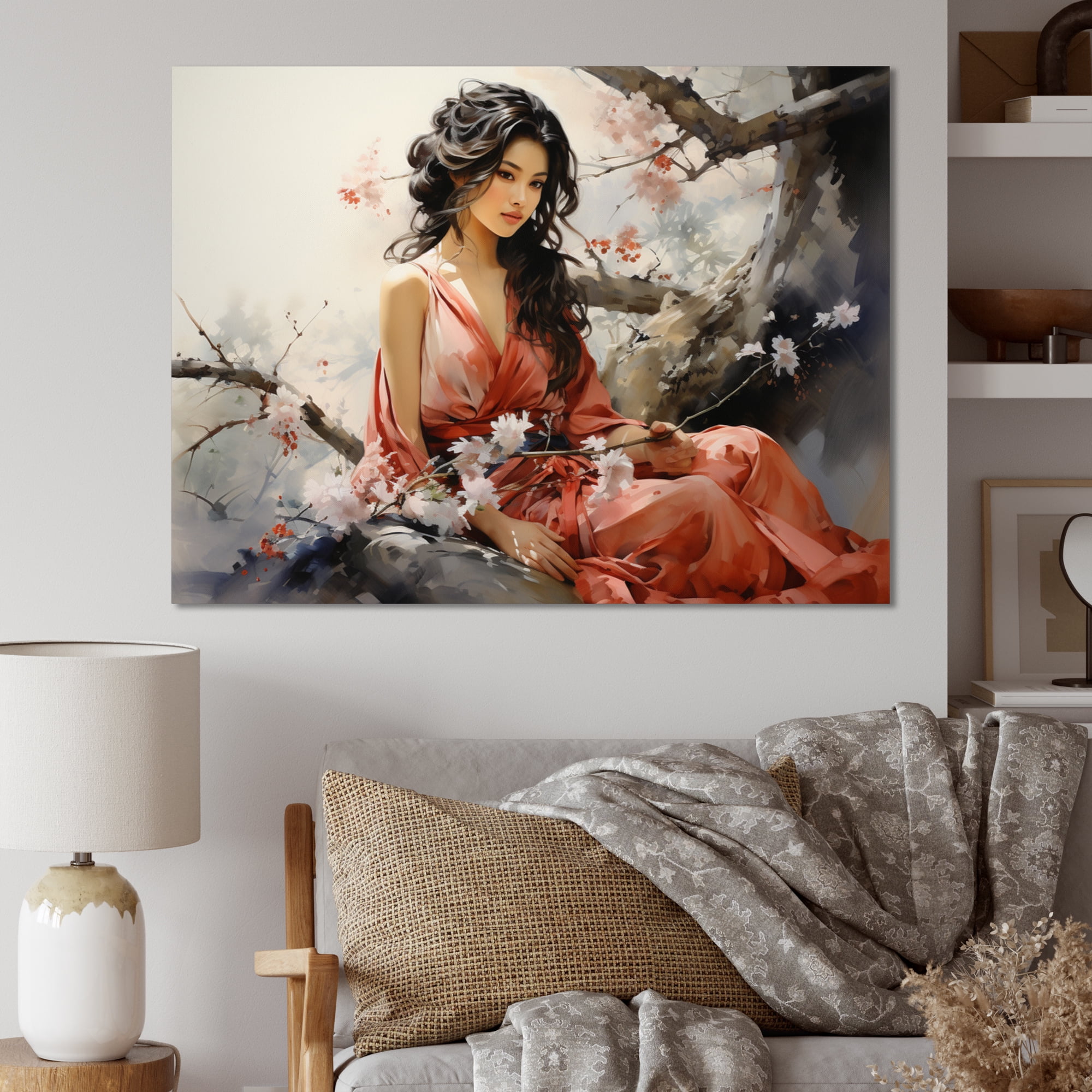 Designart "Beauty Asian Painting III" Asian Wall Art Print - Walmart.com
