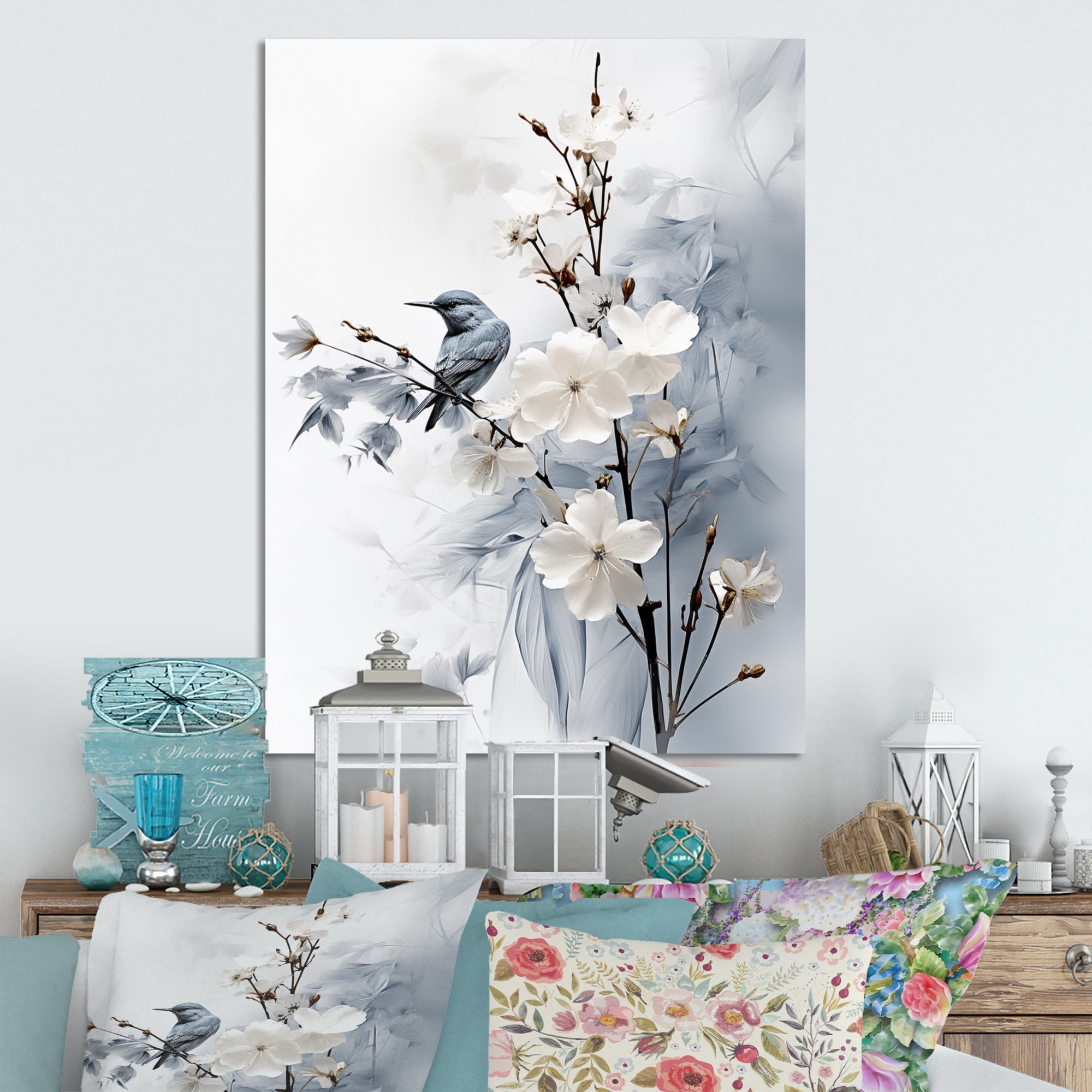 Designart "Beaver Sumi Asian beauty VI" Asian Metal Art Living Room ...