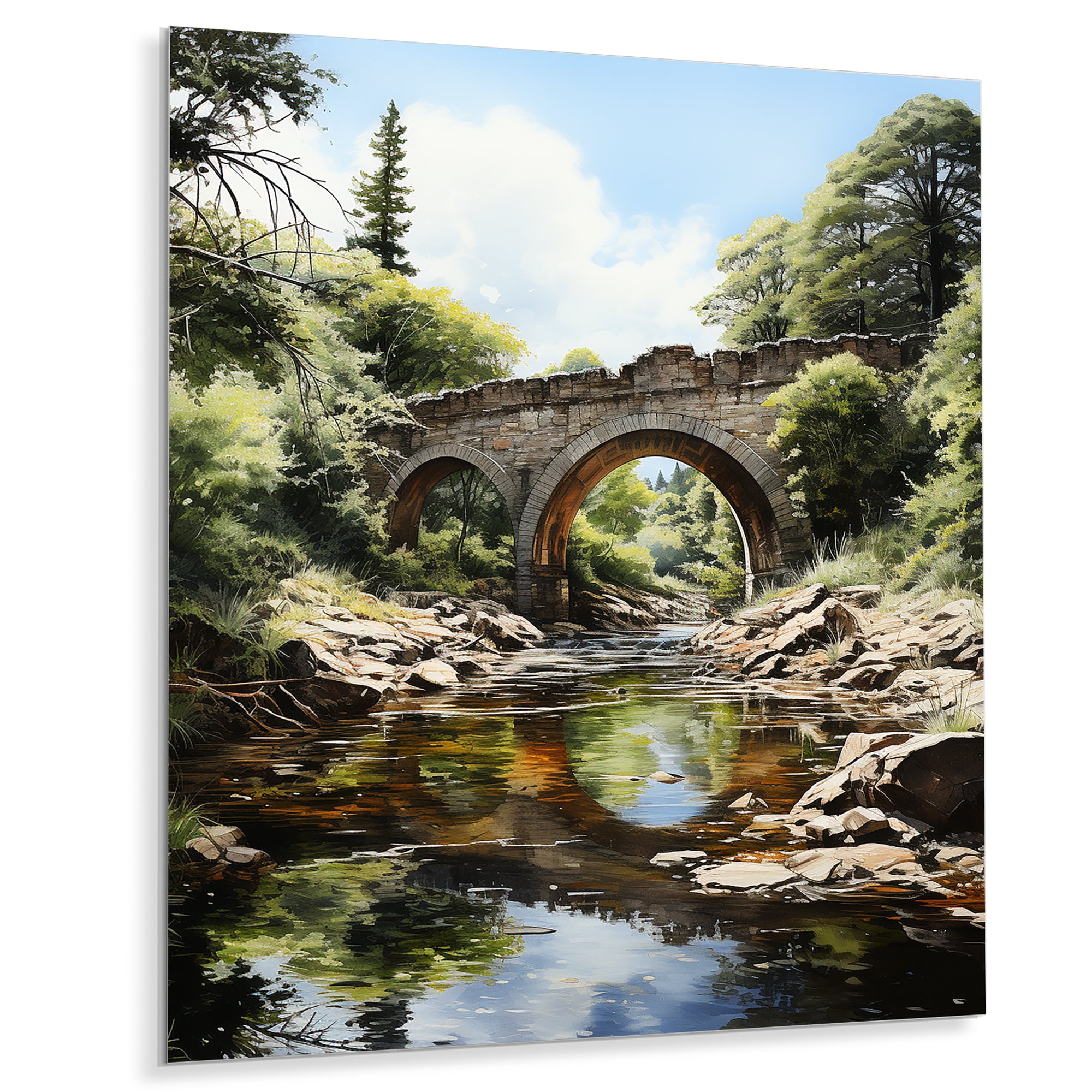 Designart "Beige Bridge Of History I" Bridges Metal Art Print - Walmart.com