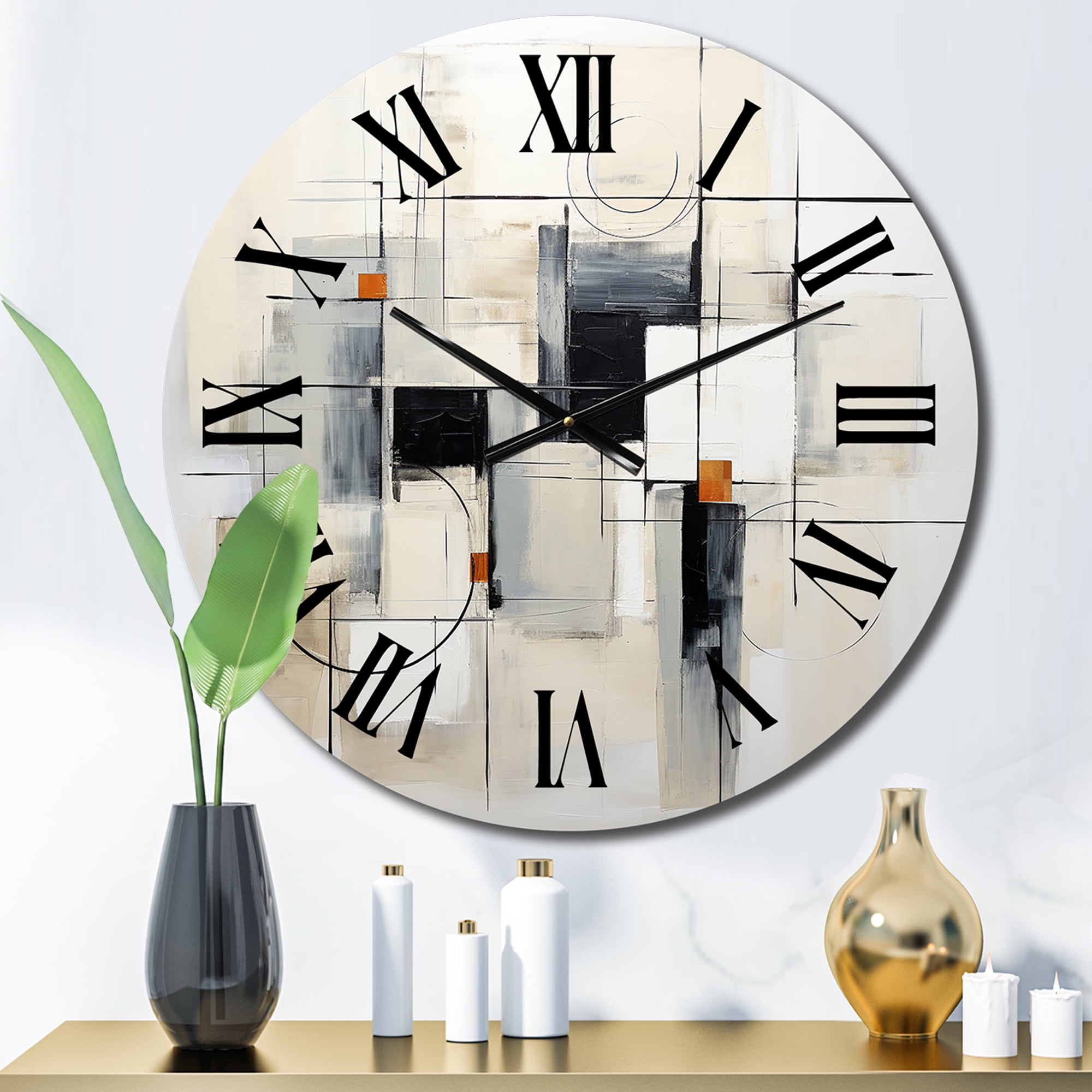 Designart "Beige Minimalist Collage IV" Abstract Collages Oversized ...