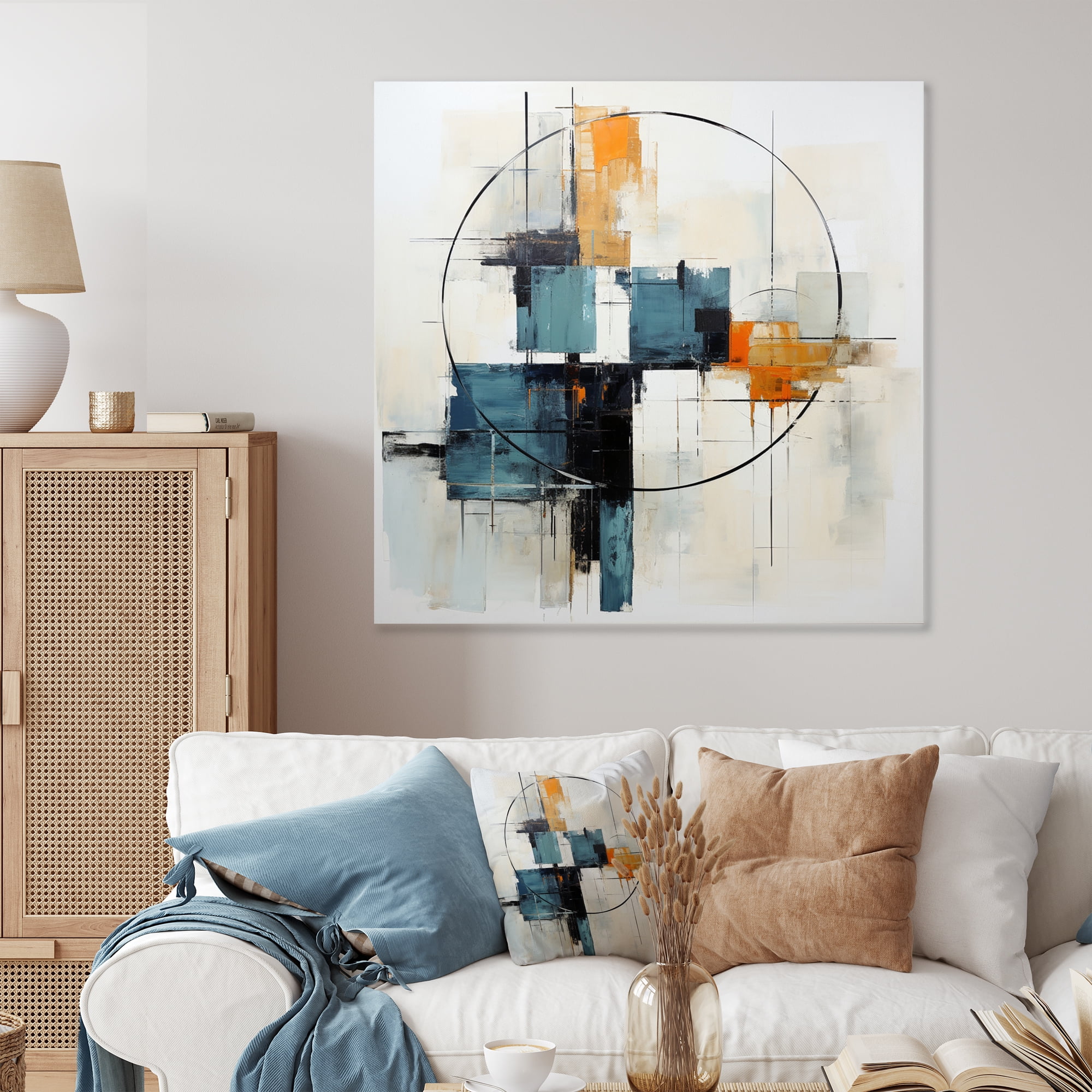 Designart "Beige Minimalist Collage VI" Abstract Collages Metal Art ...