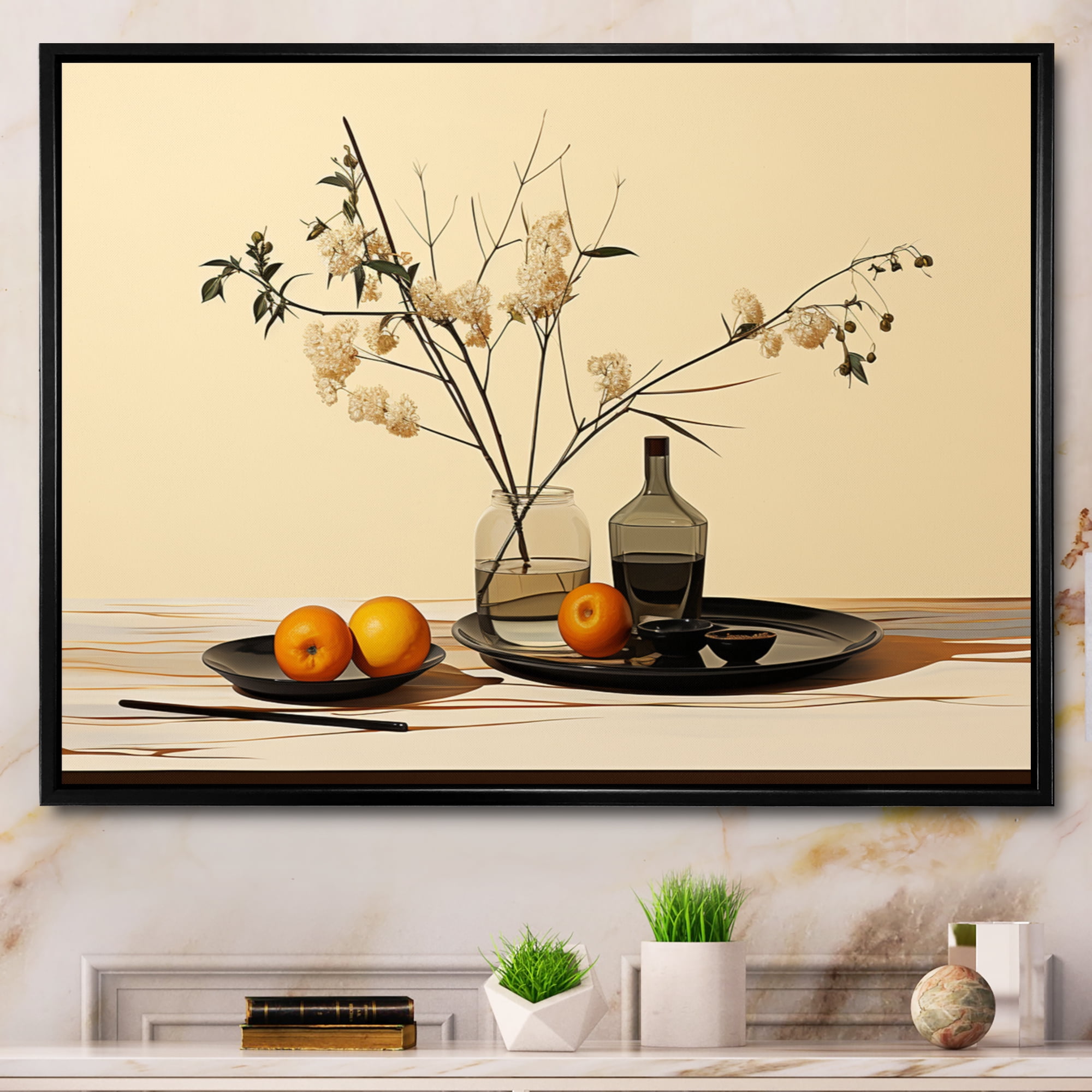 Designart "Beige Pottery modern Still Lifes" Abstract Still Lifes ...