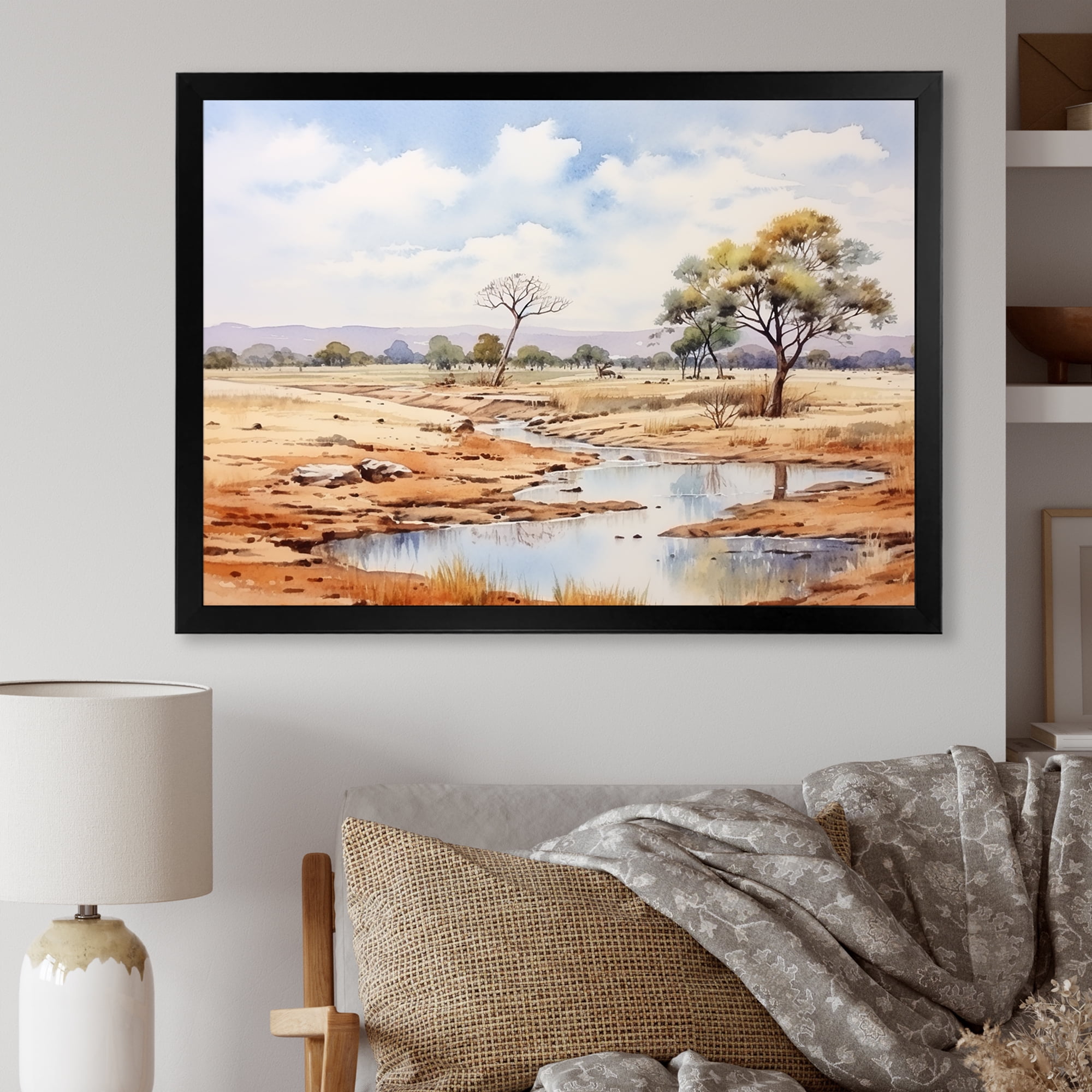 Designart "Beige Savannah Safari African Landscape Exploration II ...