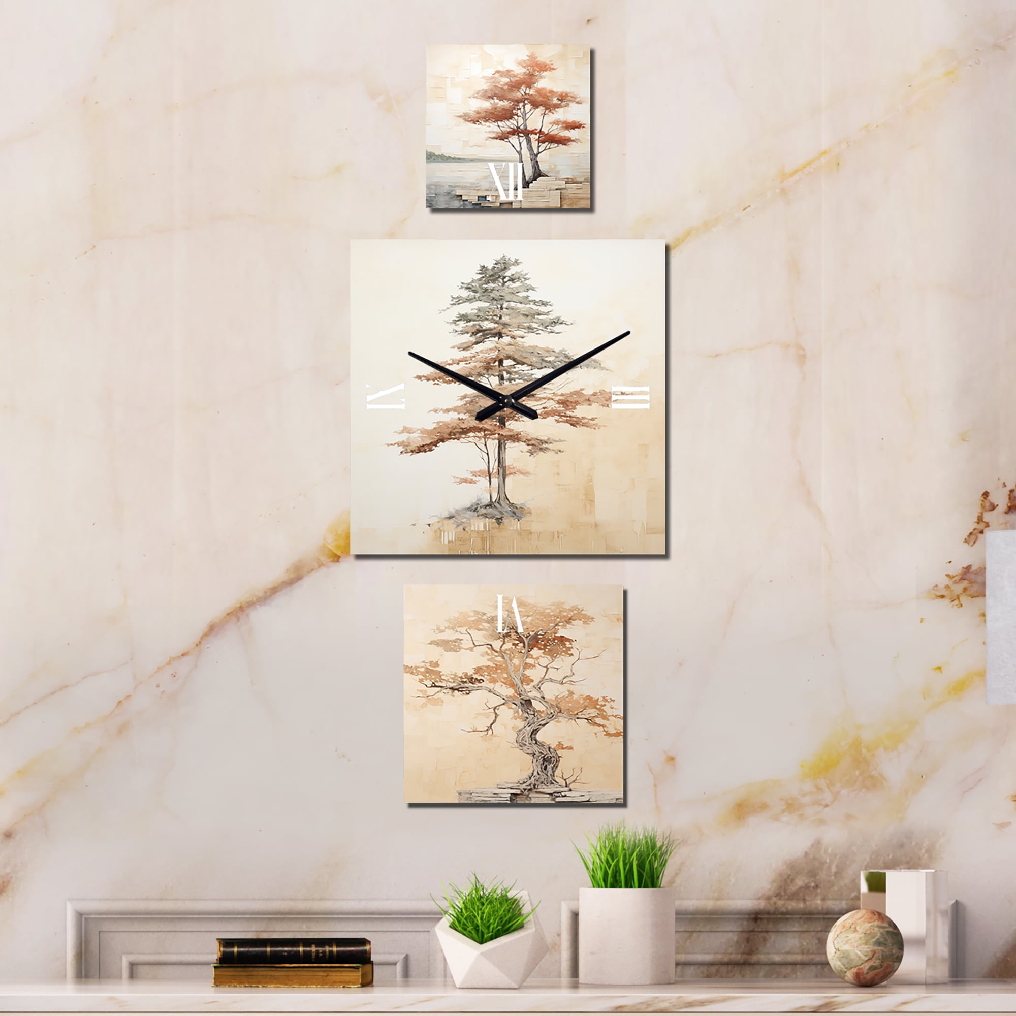 Designart "Beige Toned Redwood Serenity" Trees Oversized Traditional ...