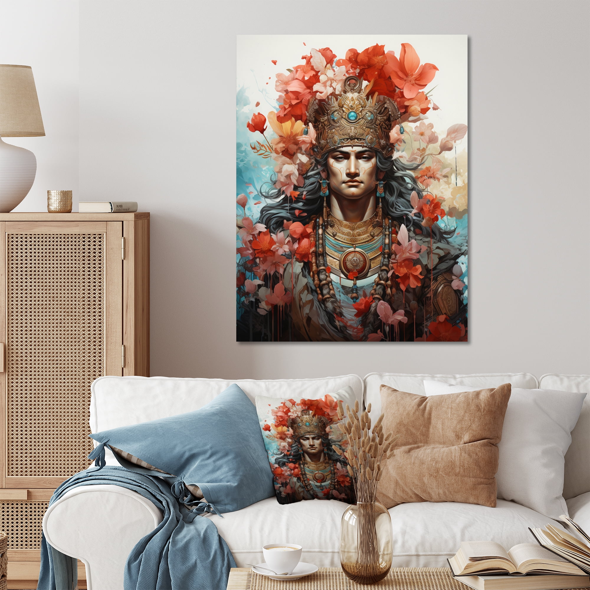 Designart "Benevolent Portrait Emperor Ashoka painting" Emperor Metal ...