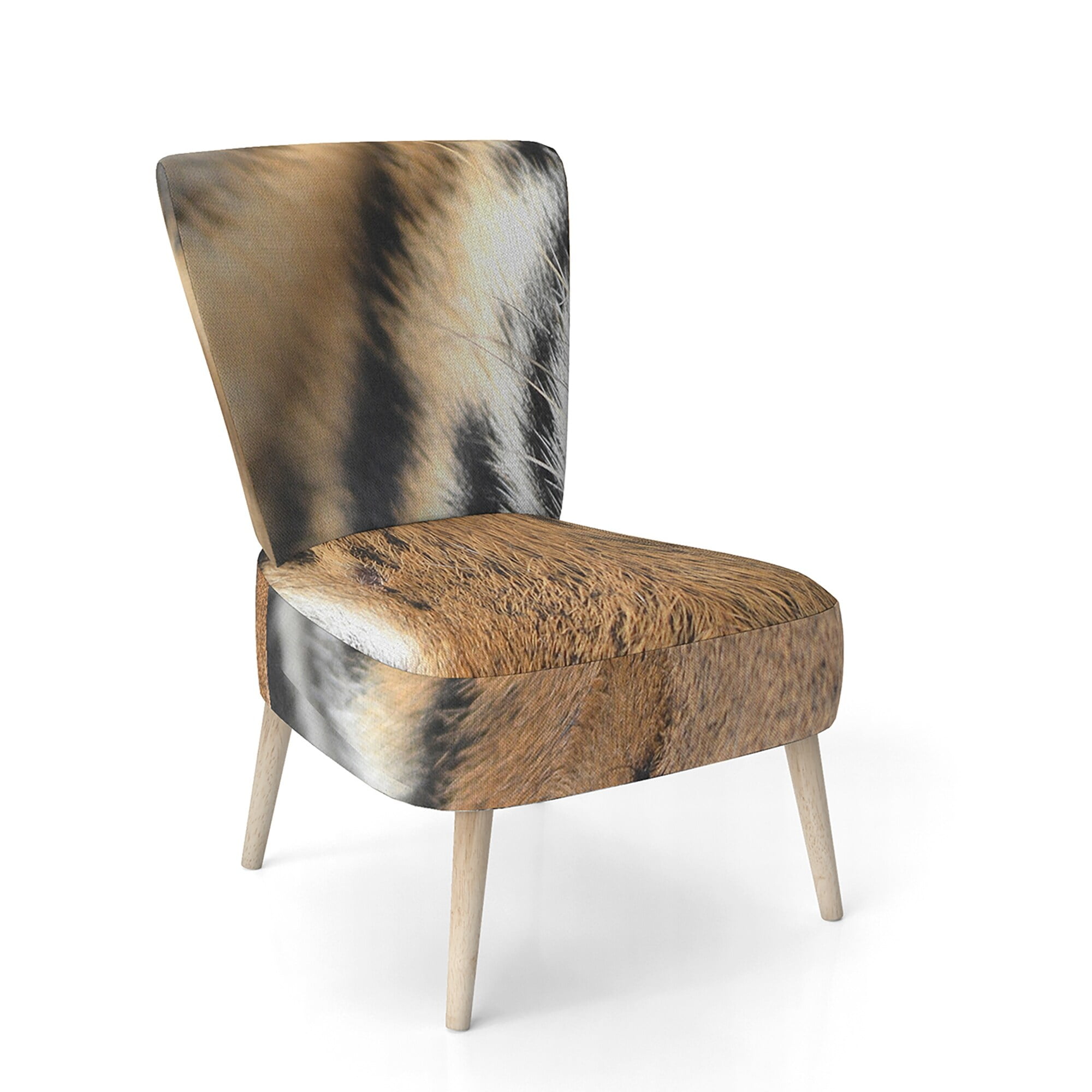Designart "Bengal Tiger Eyes" Upholstered Modern Accent Chair - Arm ...