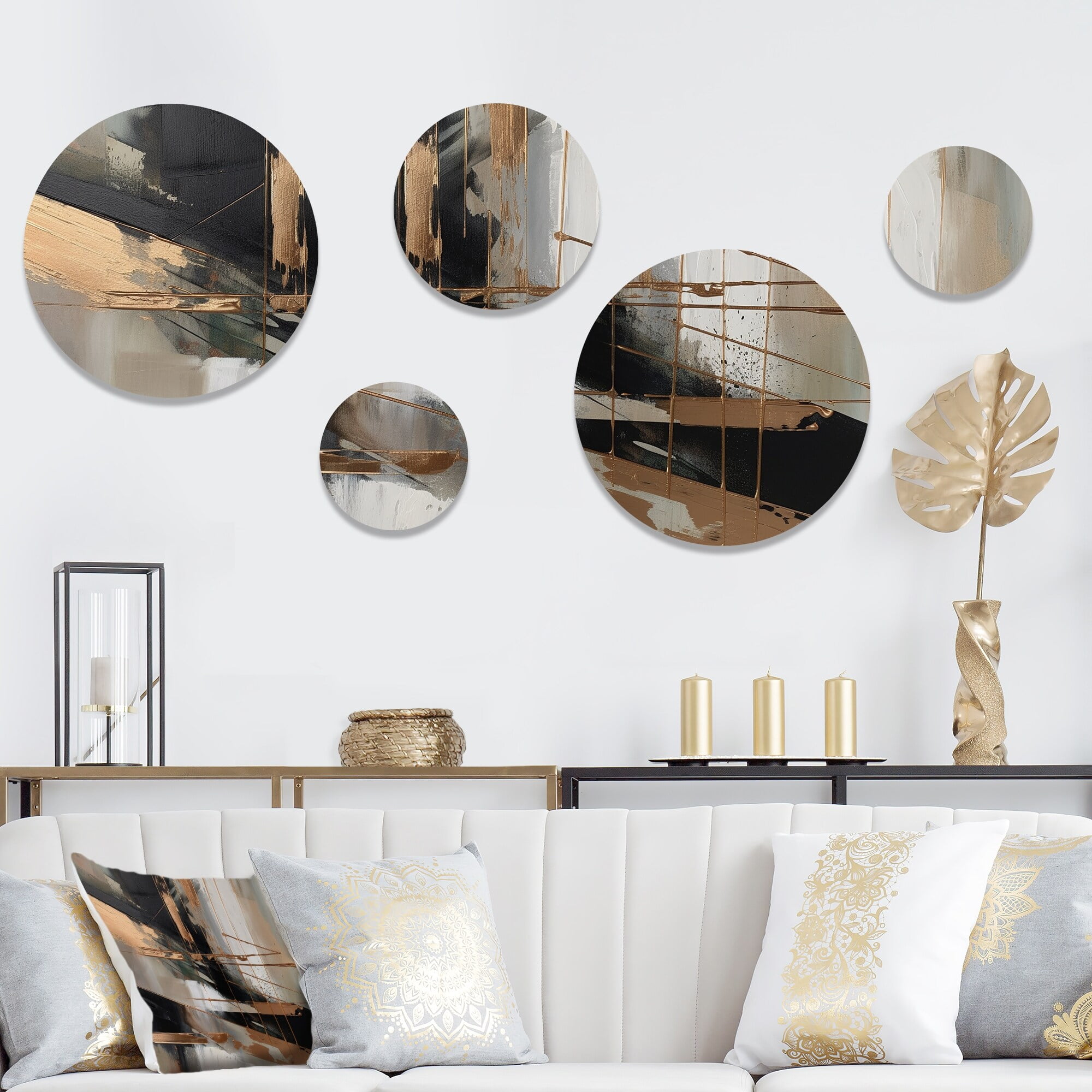 Designart "Beyond Boundaries Brown and Black III" Abstract Metal Wall ...