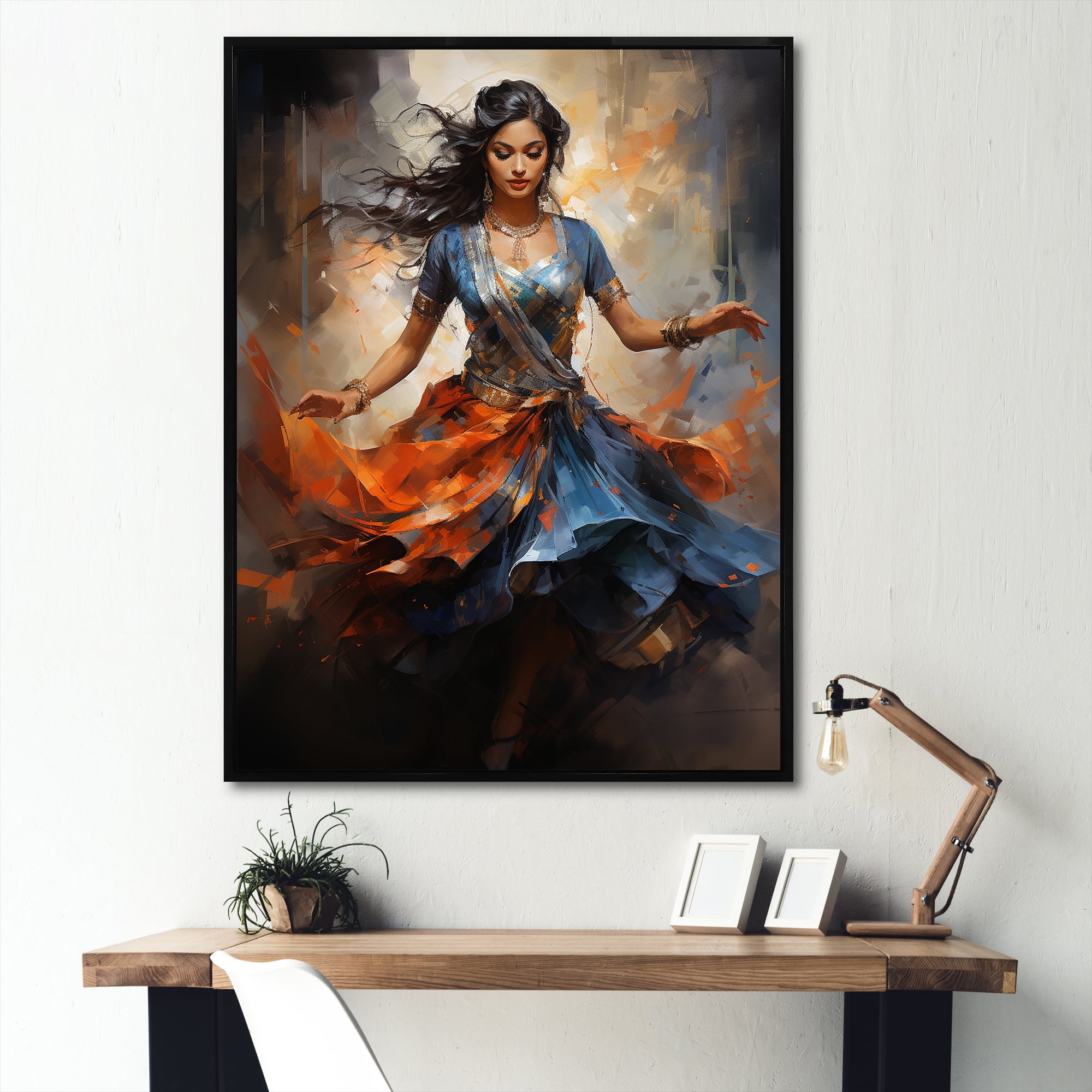 Designart "Bharatanatyam Pose in Indian Art Dancing IV" People Framed ...