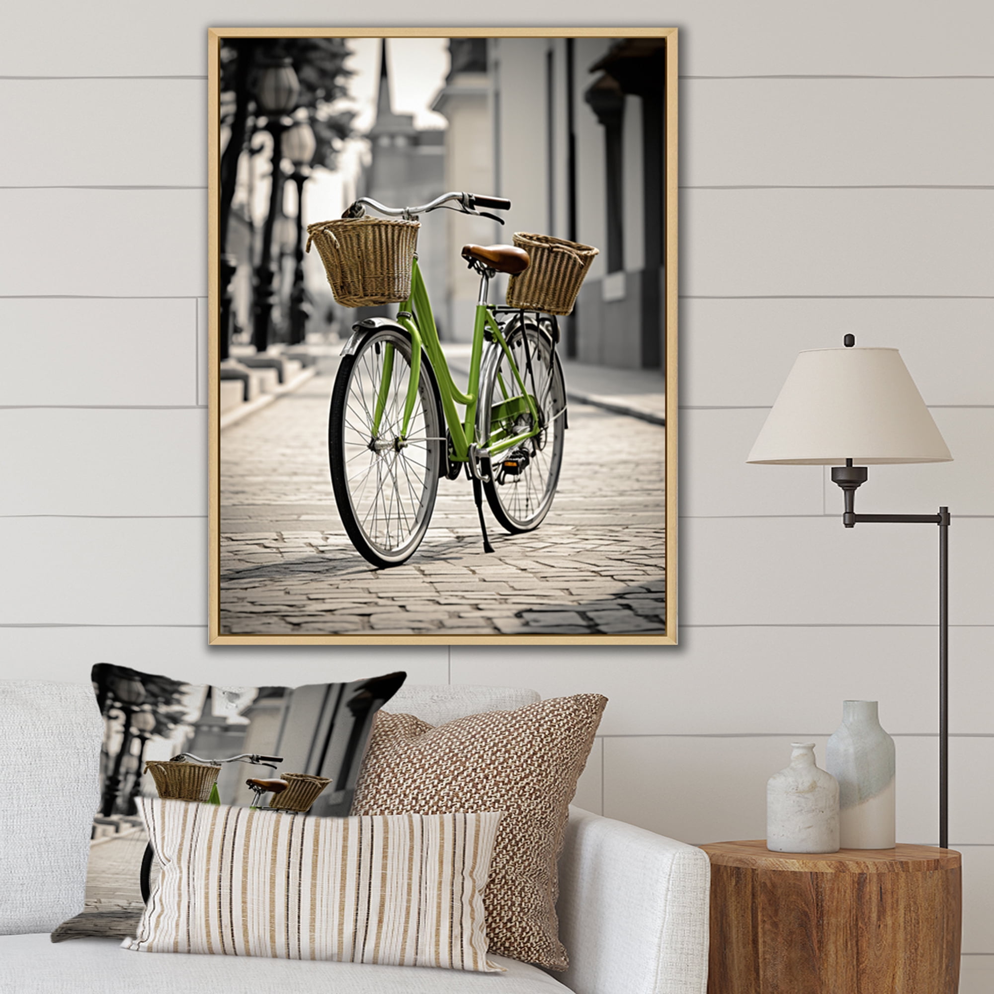 Designart "Bike Dual-Tire Buddies" Bicycle Floater Framed Canvas Wall ...