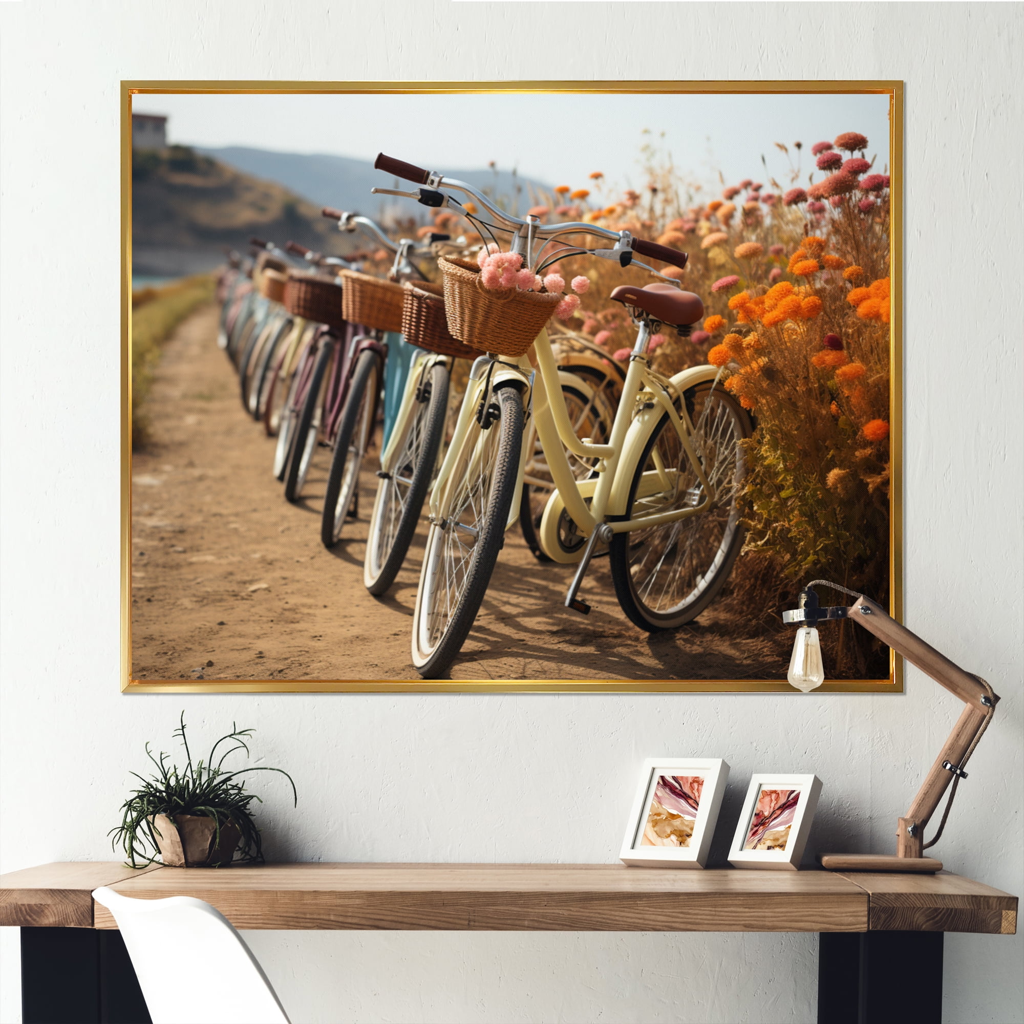 Designart "Bike Synchronized Riding Routes" Transportation Floater ...