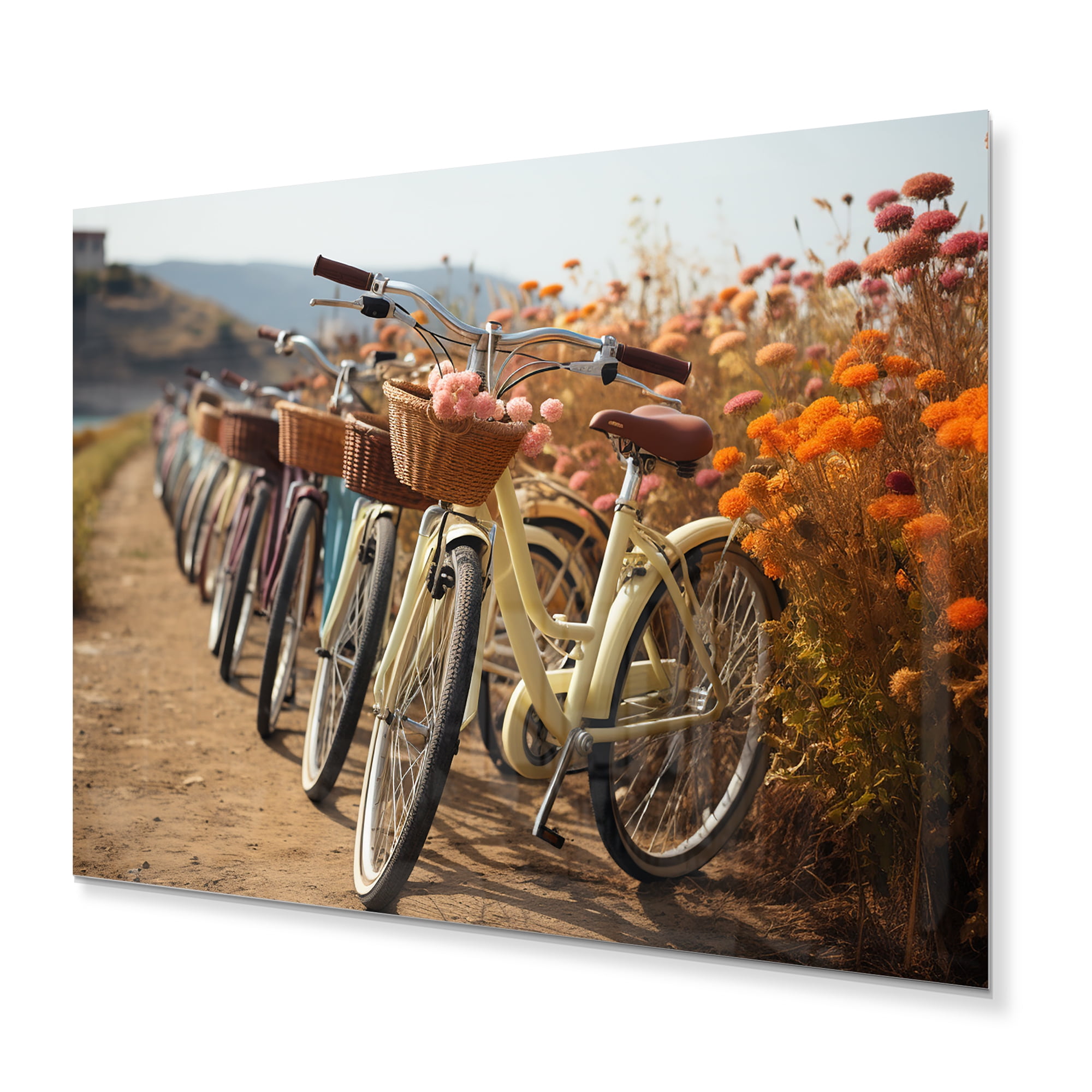 Designart "Bike Synchronized Riding Routes" Transportation Metal Art ...