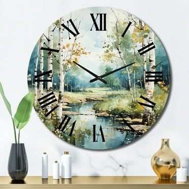 Designart 'A Woodland Walk into the Forest V' Traditional wall clock ...
