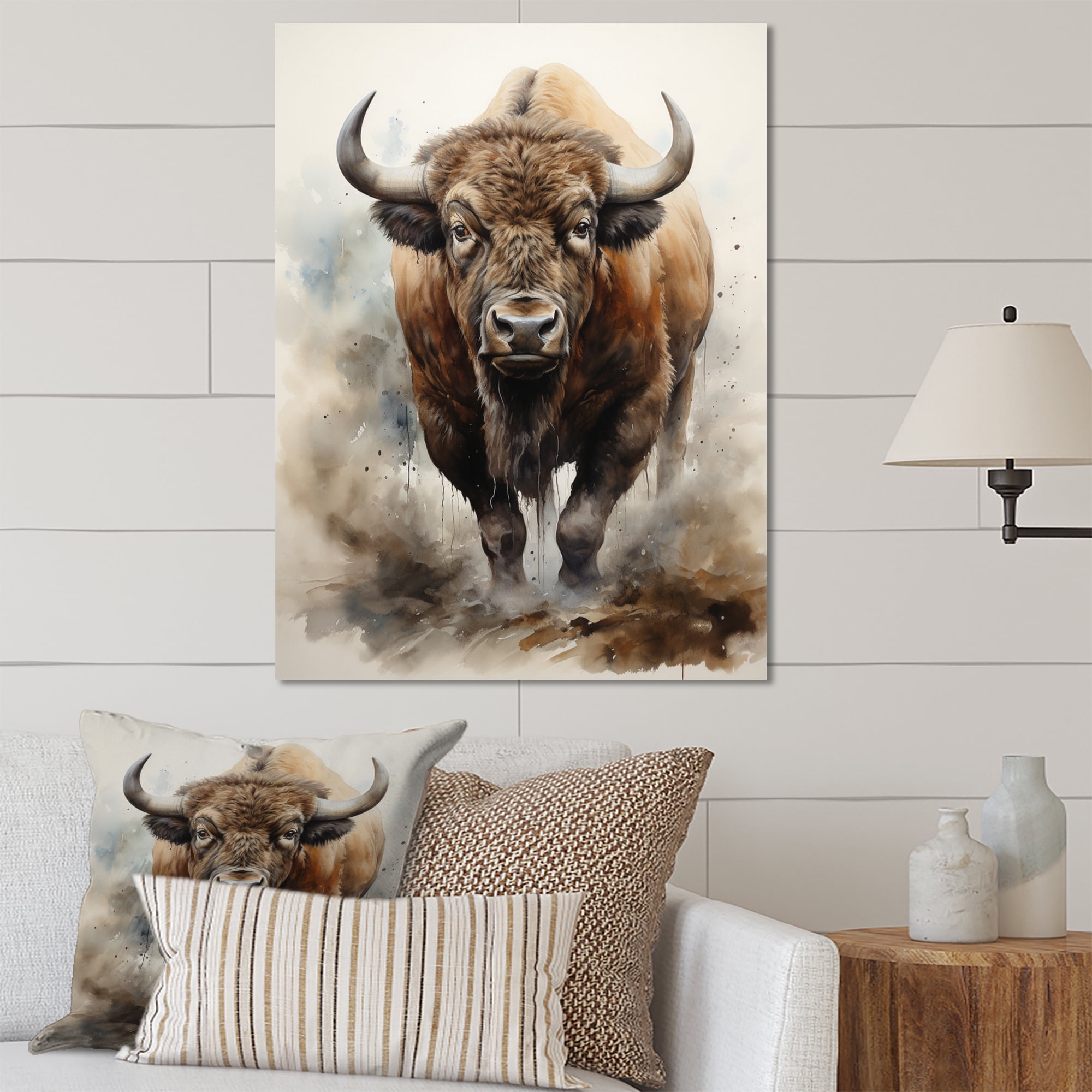 Designart "Bison Noble Giant" Animals Metal Wall Art - Walmart.com