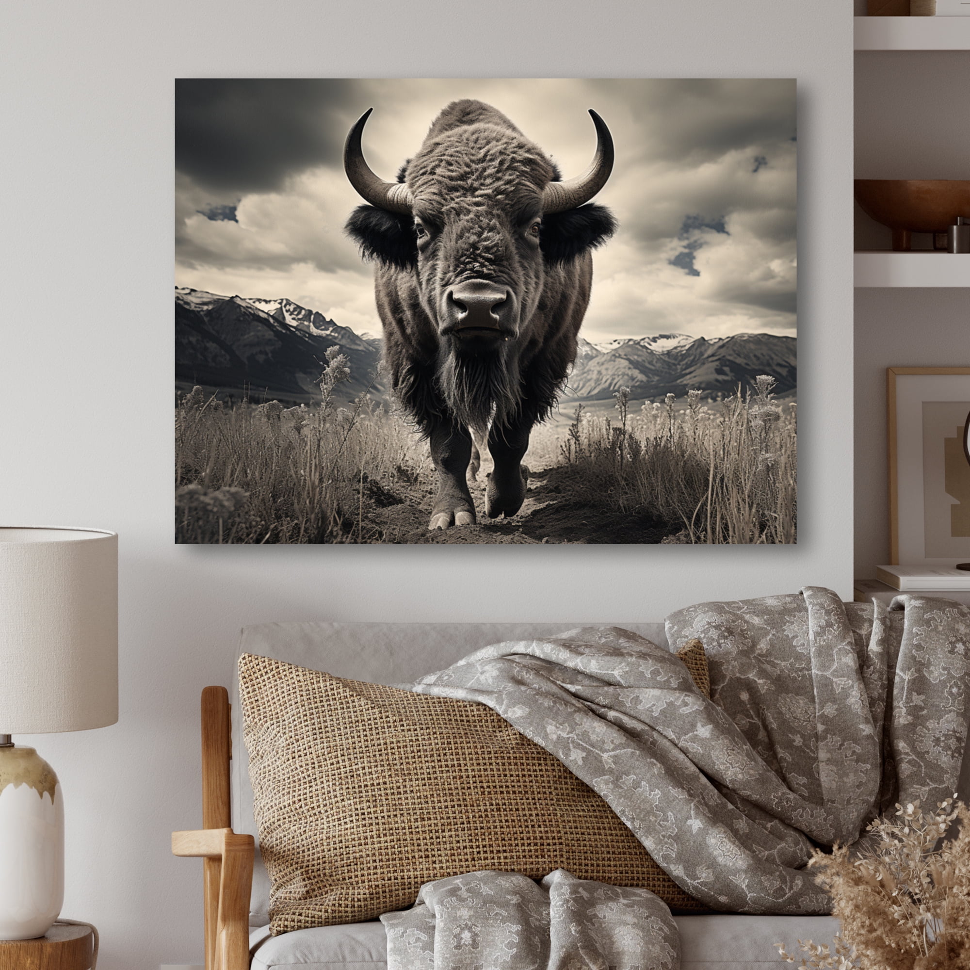Designart "Bison Regal Beast" Animals Metal Wall Art Prints - Walmart.com