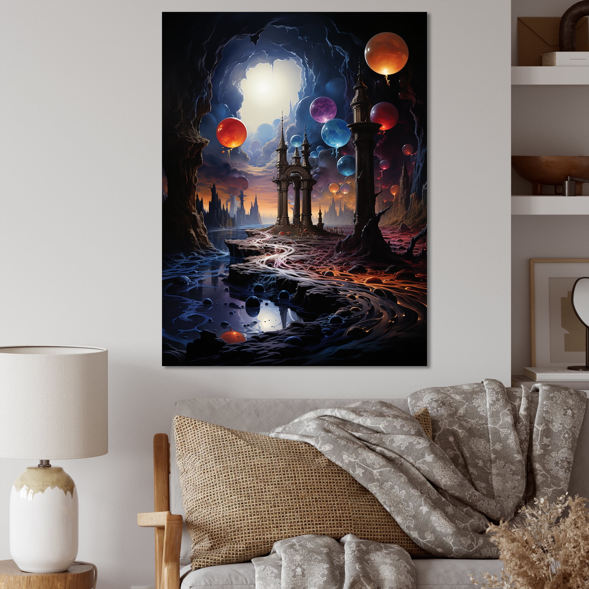 Designart "Bizare Cosmic Encounter Surreal" Cityscapes Wall Decor ...