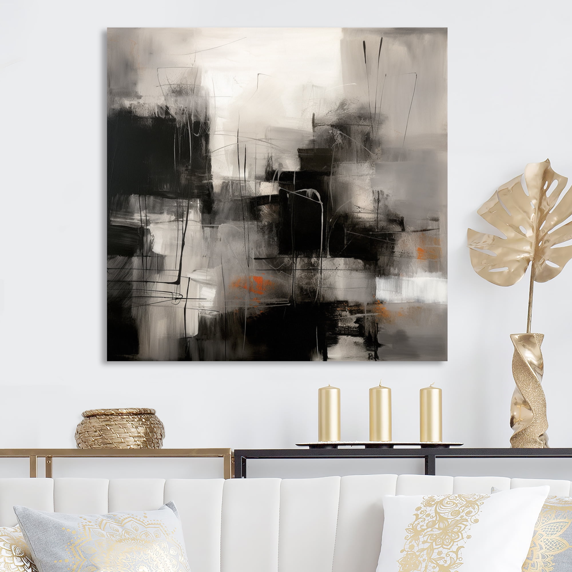 Designart "Black Mid Century Fusion I" Modern Midcentury Wall Art For ...