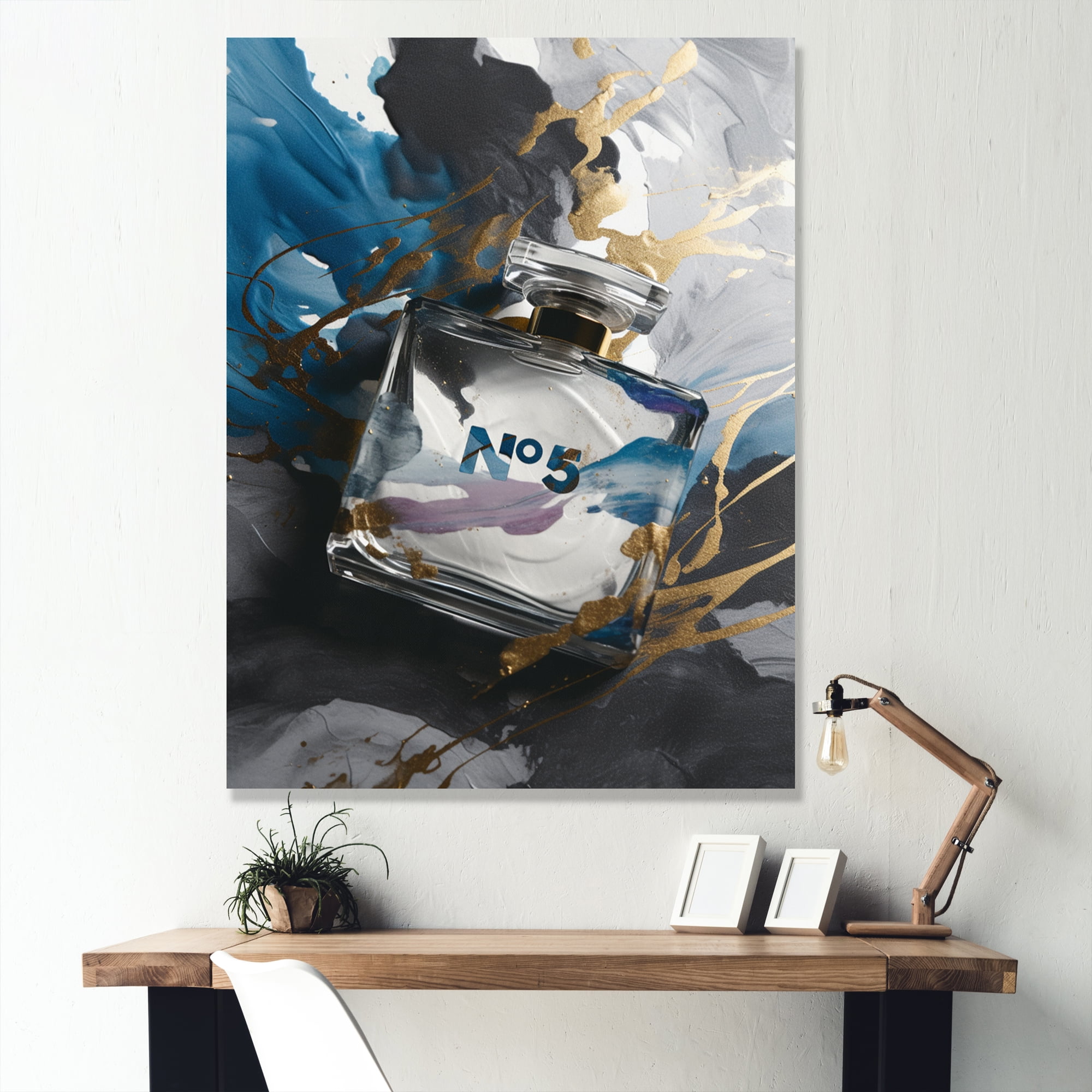 Designart "Black Perfume Bottle Masterpieces III" Fashion Perfume ...