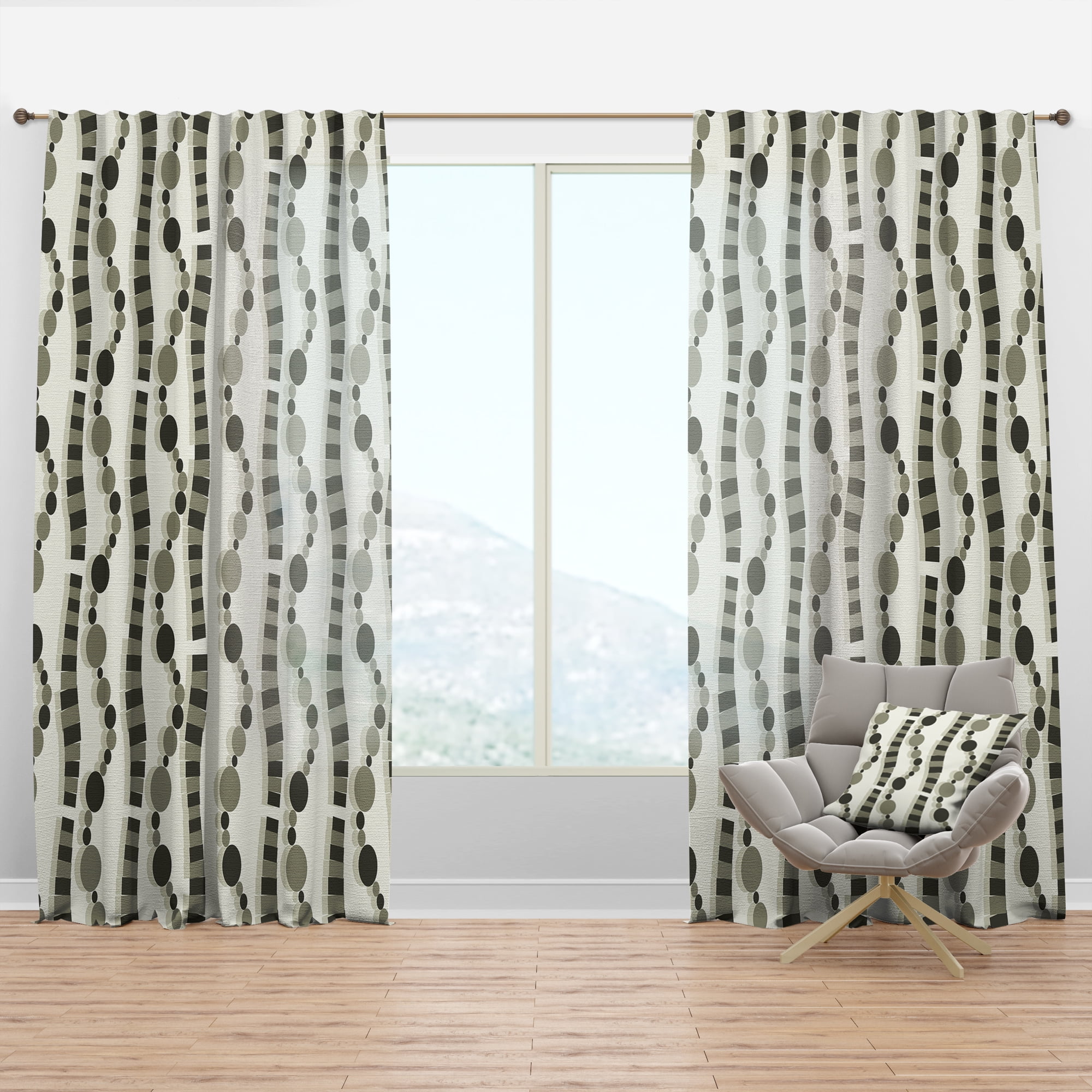 Designart 'Black and White Geometric Pattern VI' Mid-Century Modern ...