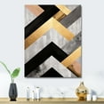 Designart "Black and gold Geometric tiles 4 In Gold and Black"Geometric ...