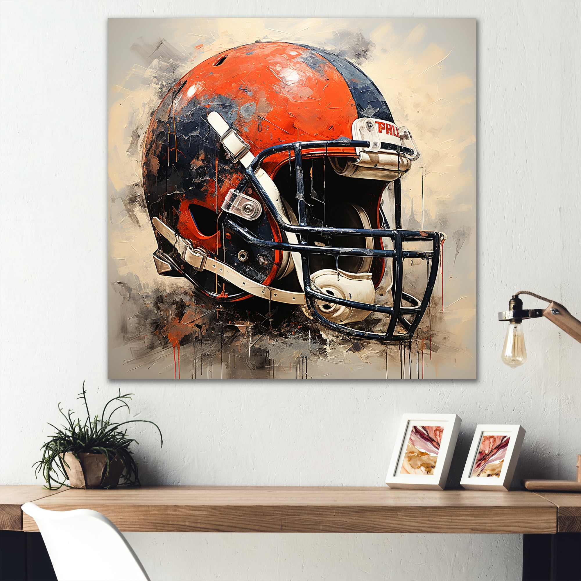 Designart "Black and red football helmet In Red and Black"Sport ...