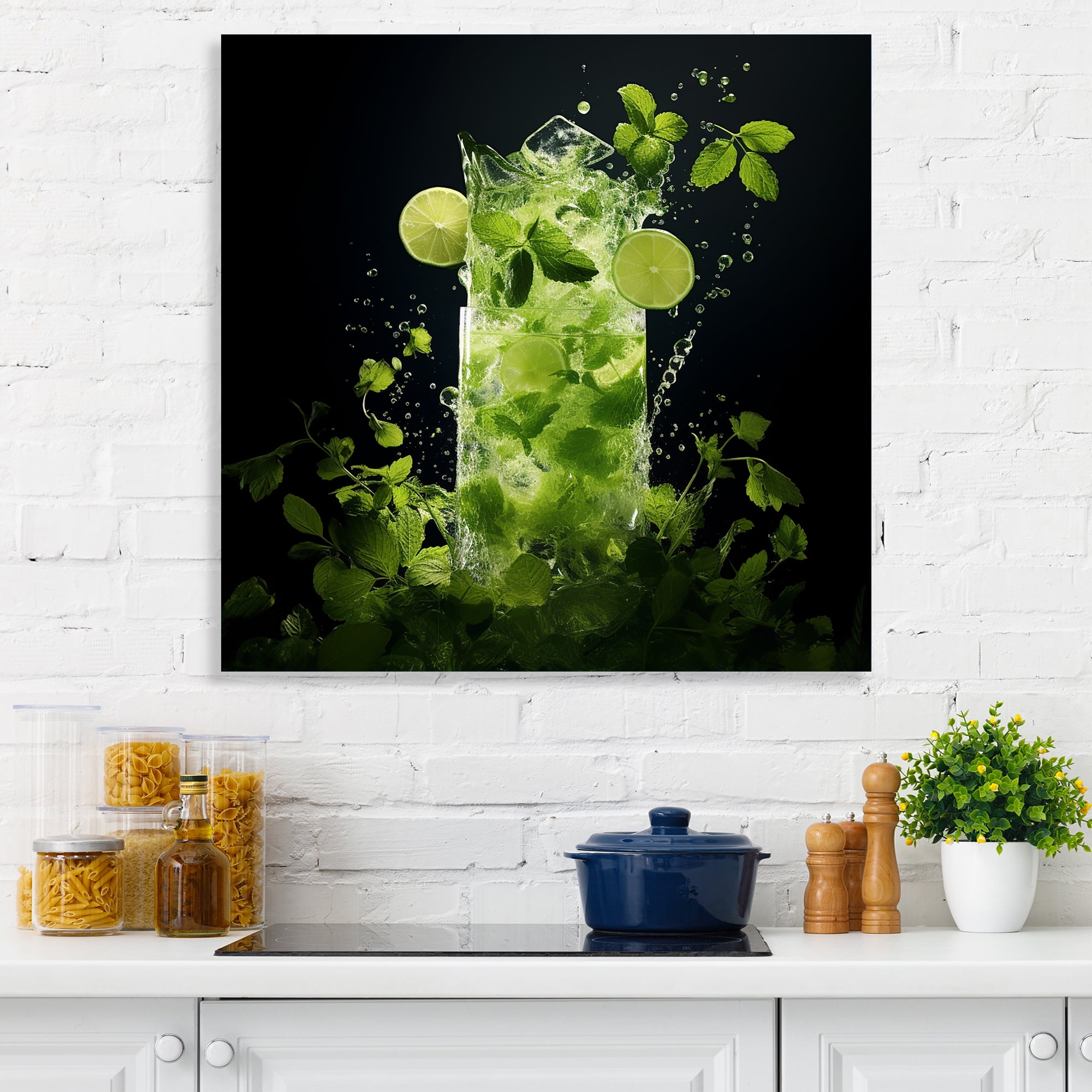 Designart "Blissful Citrus Mojito Cocktail III" Cocktails Wall Decor ...
