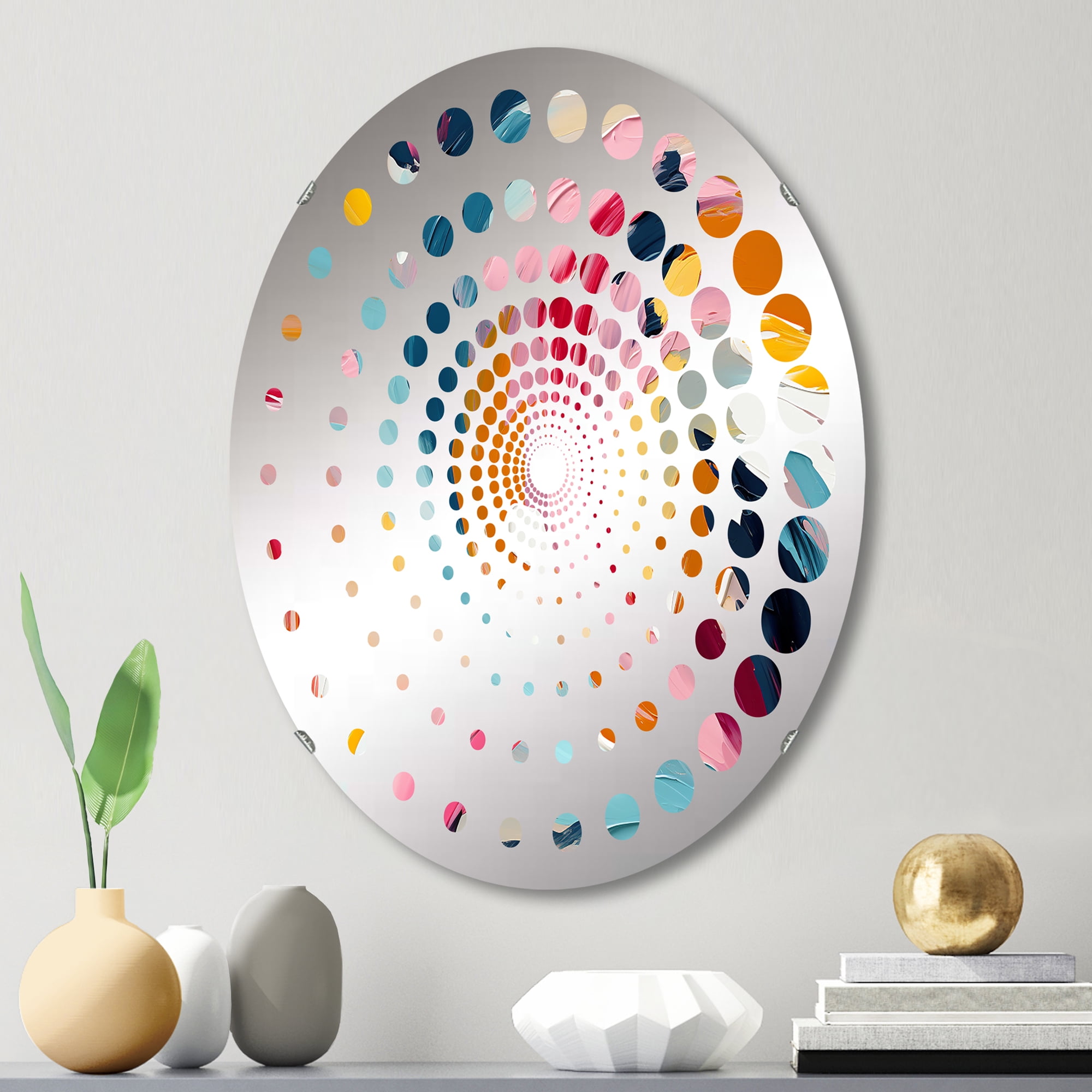 Designart "Blissful Vibrant Swirls of Colorful Paint" Abstract Spiral ...
