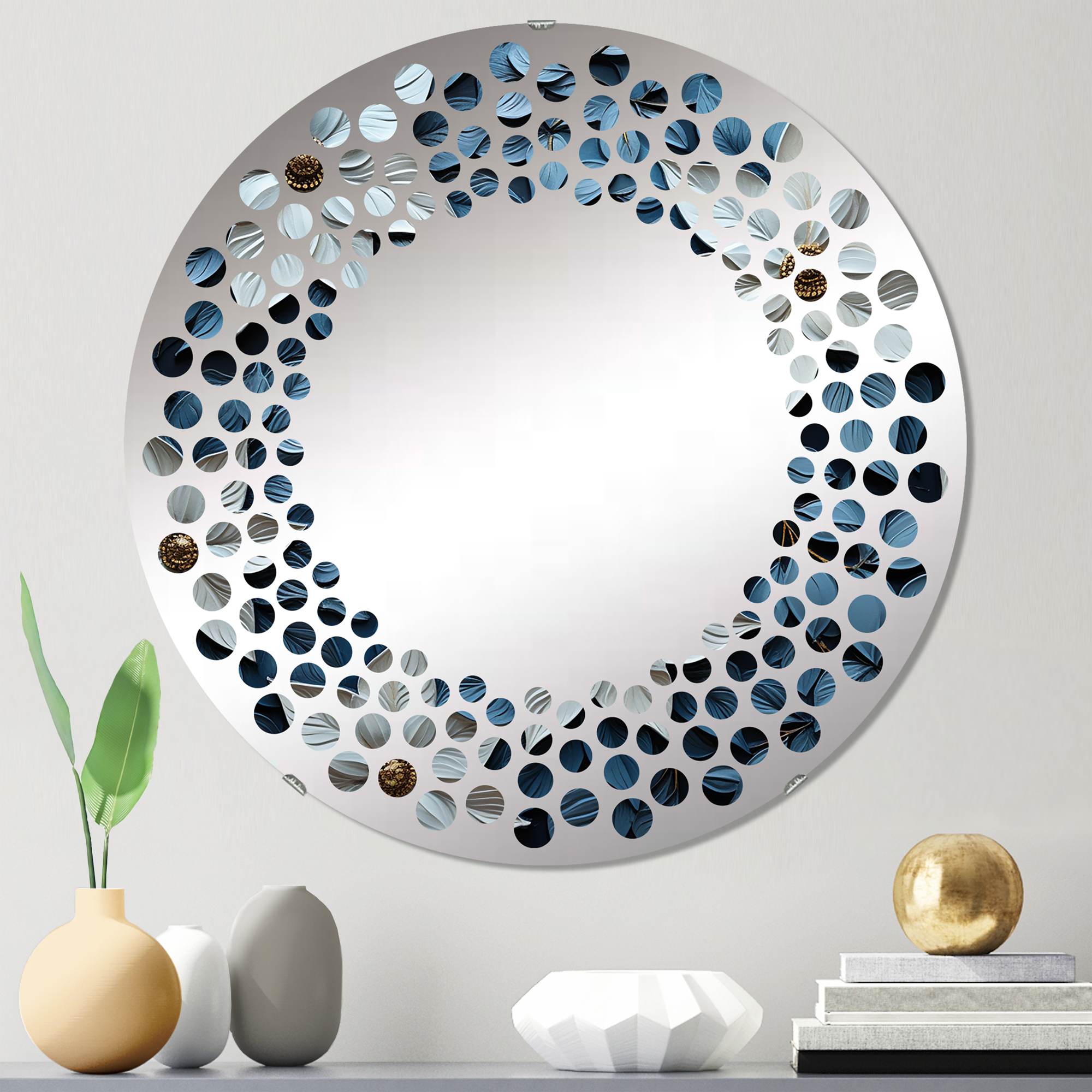 Designart "Blooming Brush of White and Blue Poinsettias I" Poinsettias ...