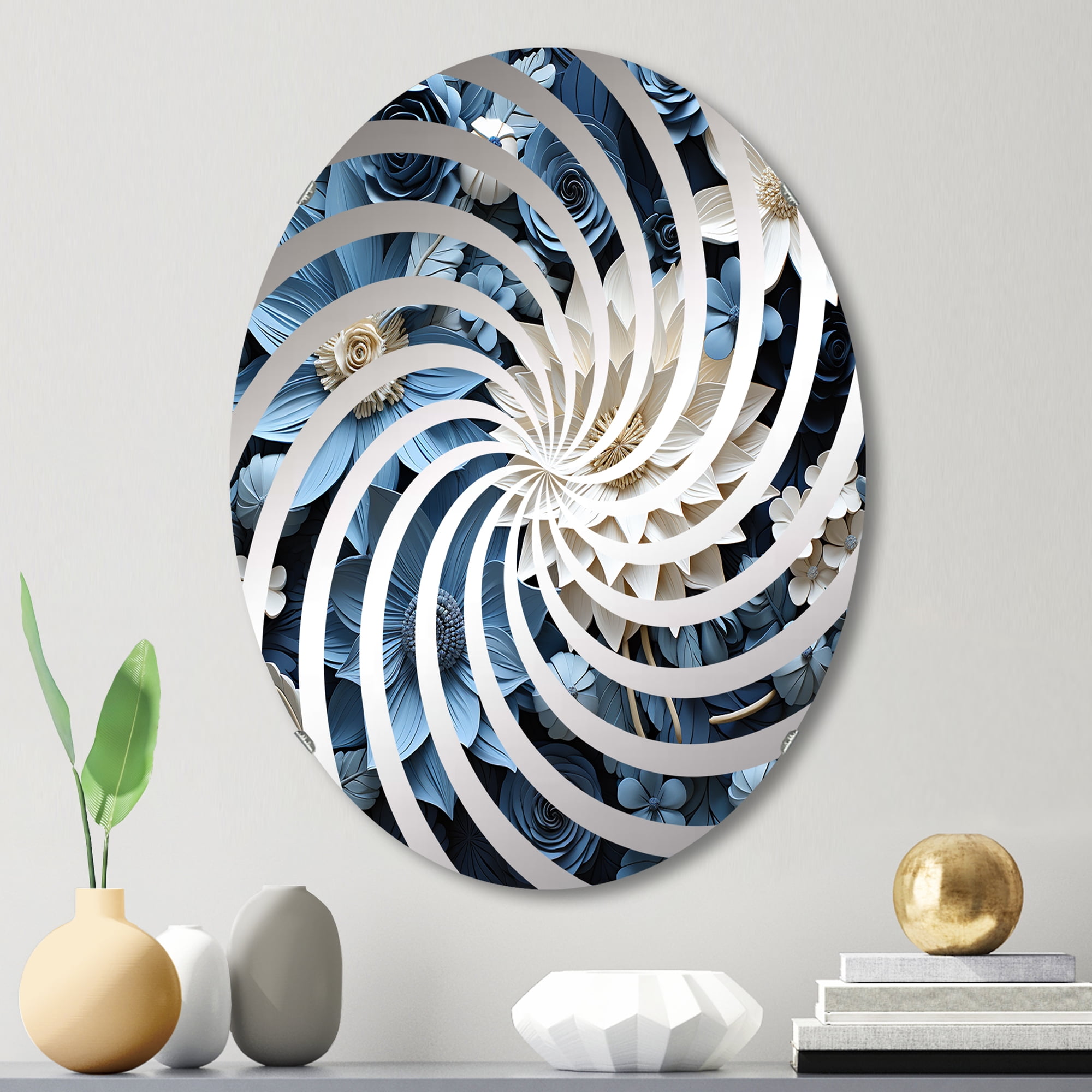Designart "Blooming Flowers of White and Blue Poinsettias" Poinsettias ...
