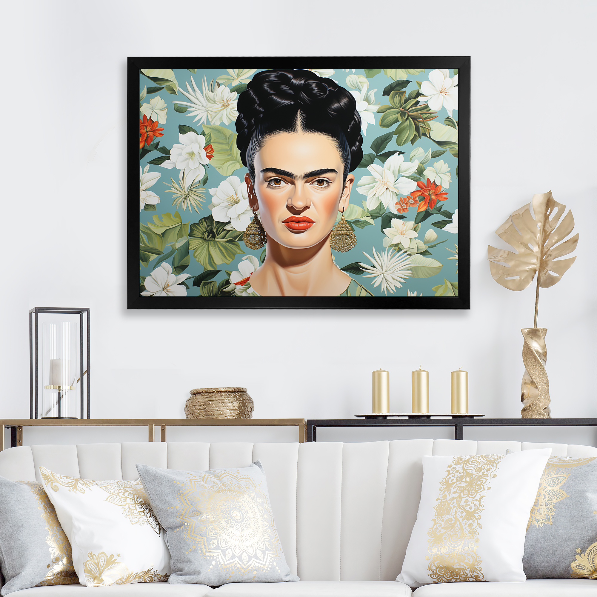 Designart "Blooming Frida Portrait of a Mexican Icon II" Fashion Framed ...