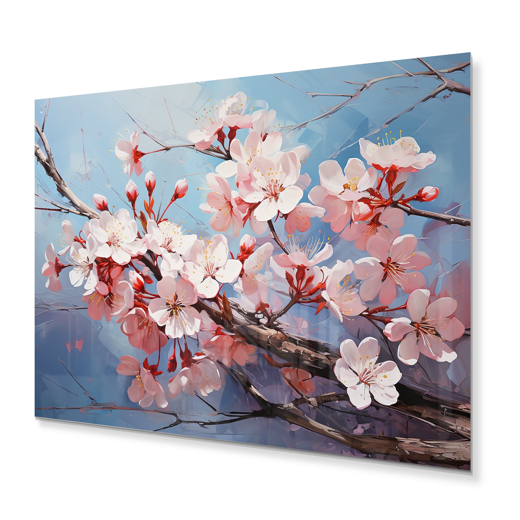 Designart "Blossom Expressionist Apple Burst II" Apple Blossom Metal ...