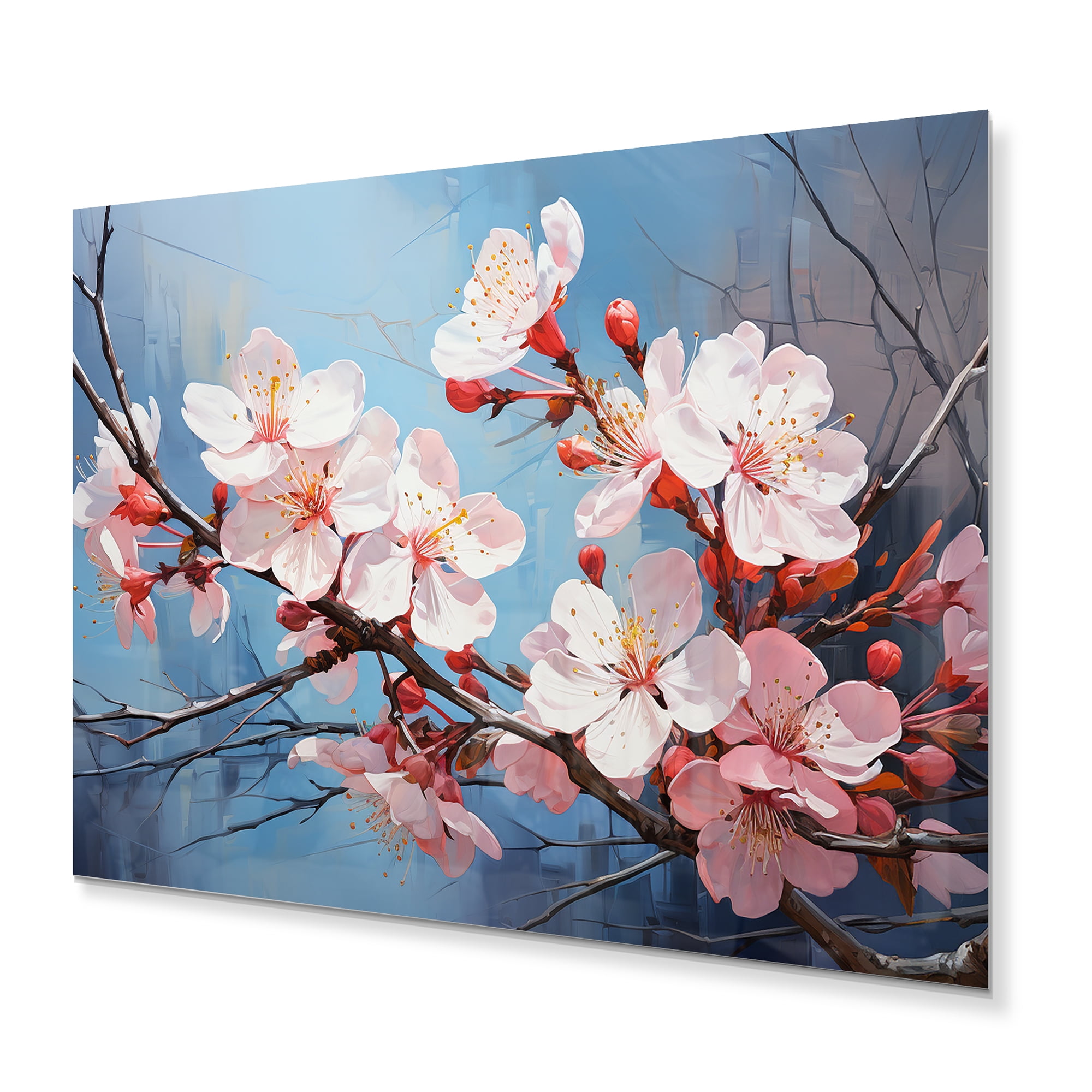 Designart "Blossom Expressionist Apple Burst III" Apple Blossom Metal ...
