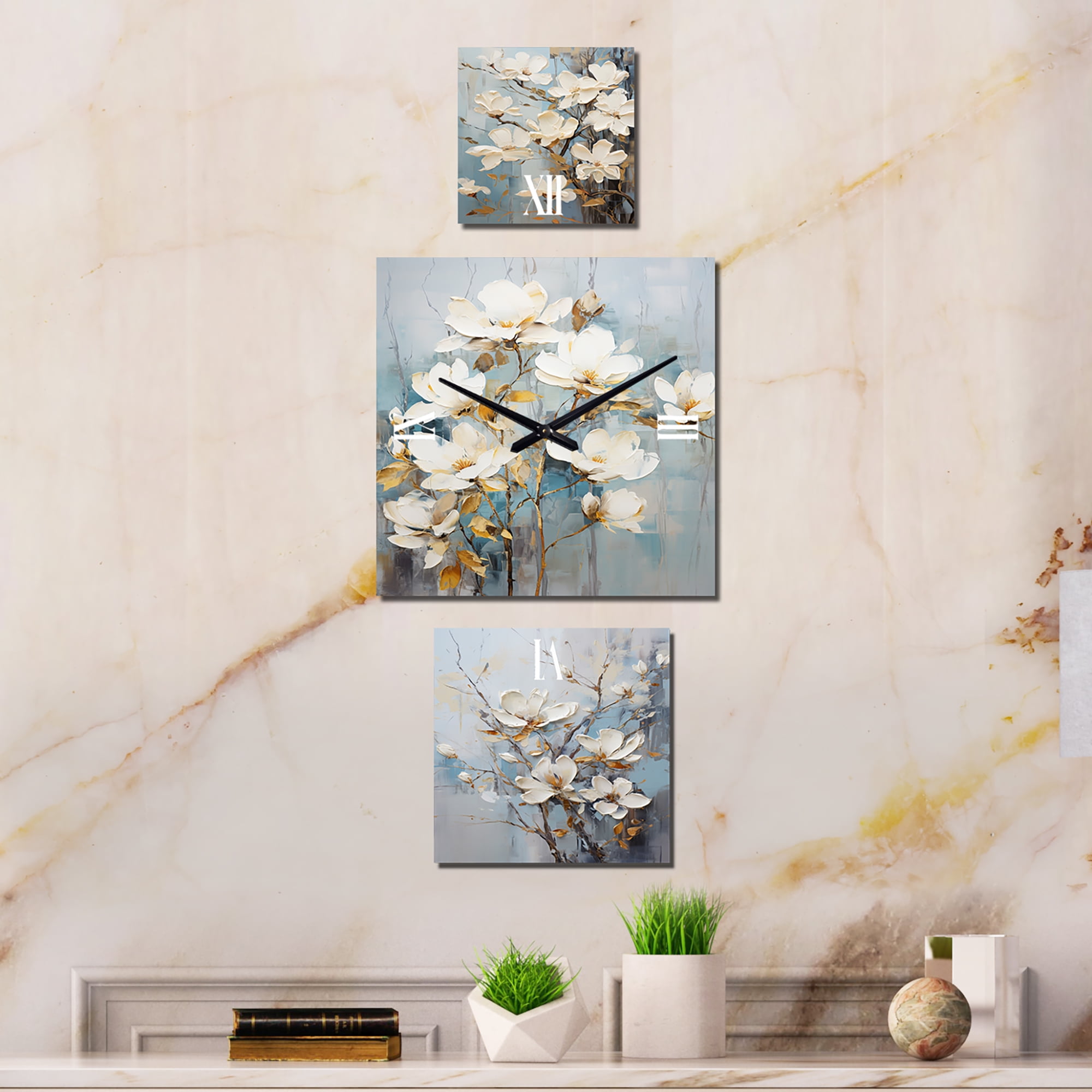 Designart "Blossoming Beauty in Beige and Gold Magnolias" Magnolias ...