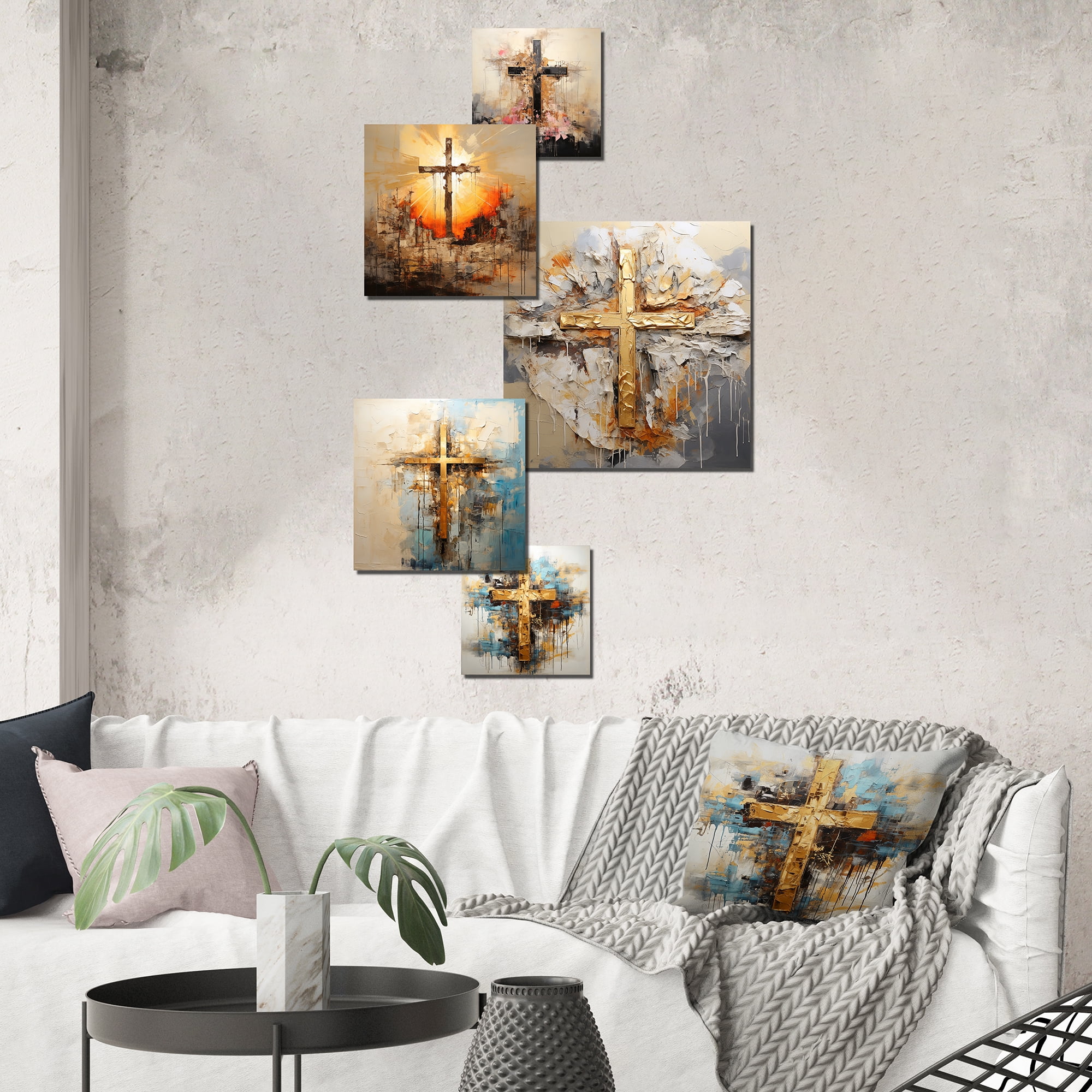 Designart "Blossoming Faith Symbol" Religious Landscape Wall Art Set Of ...