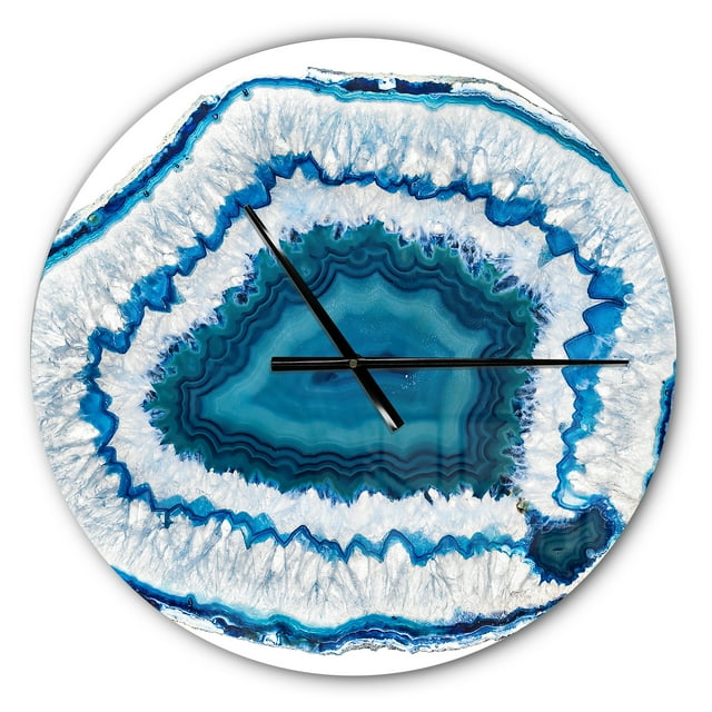 Designart Blue Agate Crystal Metal Wall Clock - Walmart.com