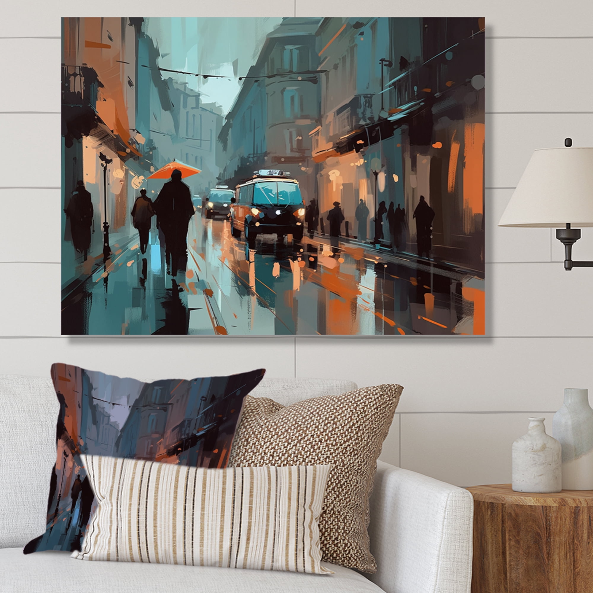 Designart "Blue And Orange Capturing The Beauty Of A Rainy Day III ...
