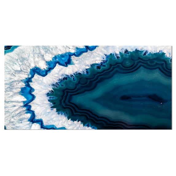 Designart 'Blue Brazilian Geode ' Abstract Canvas Wall Art Print ...