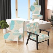 Grandee Club Chair with Swivel, Ocean Blue and White Coastal Pattern ...