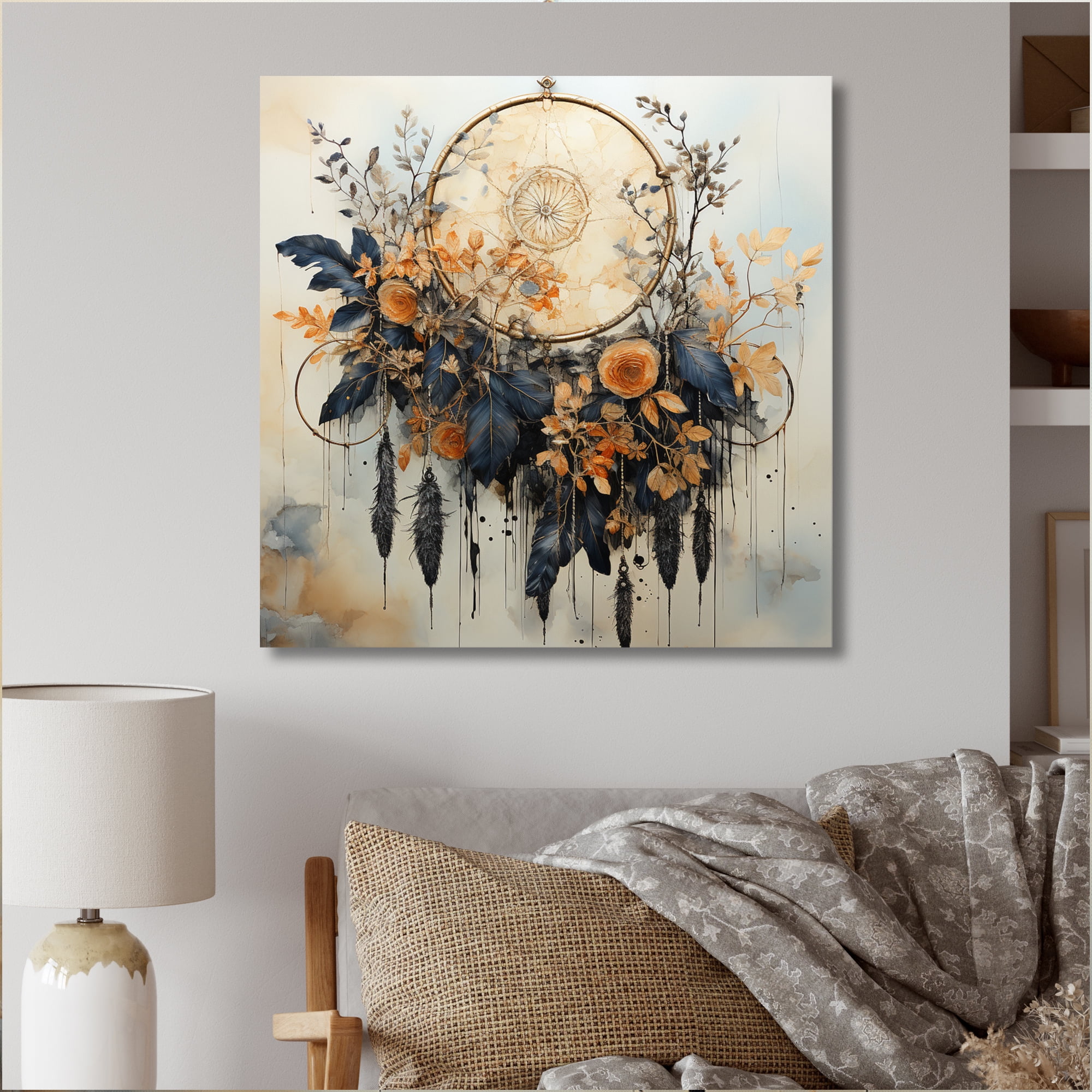 Designart "Blue Dream Catcher Natures " Landscapes Wall Art Print ...
