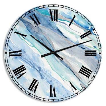 Designart Blue Agate Crystal Metal Wall Clock - Walmart.com