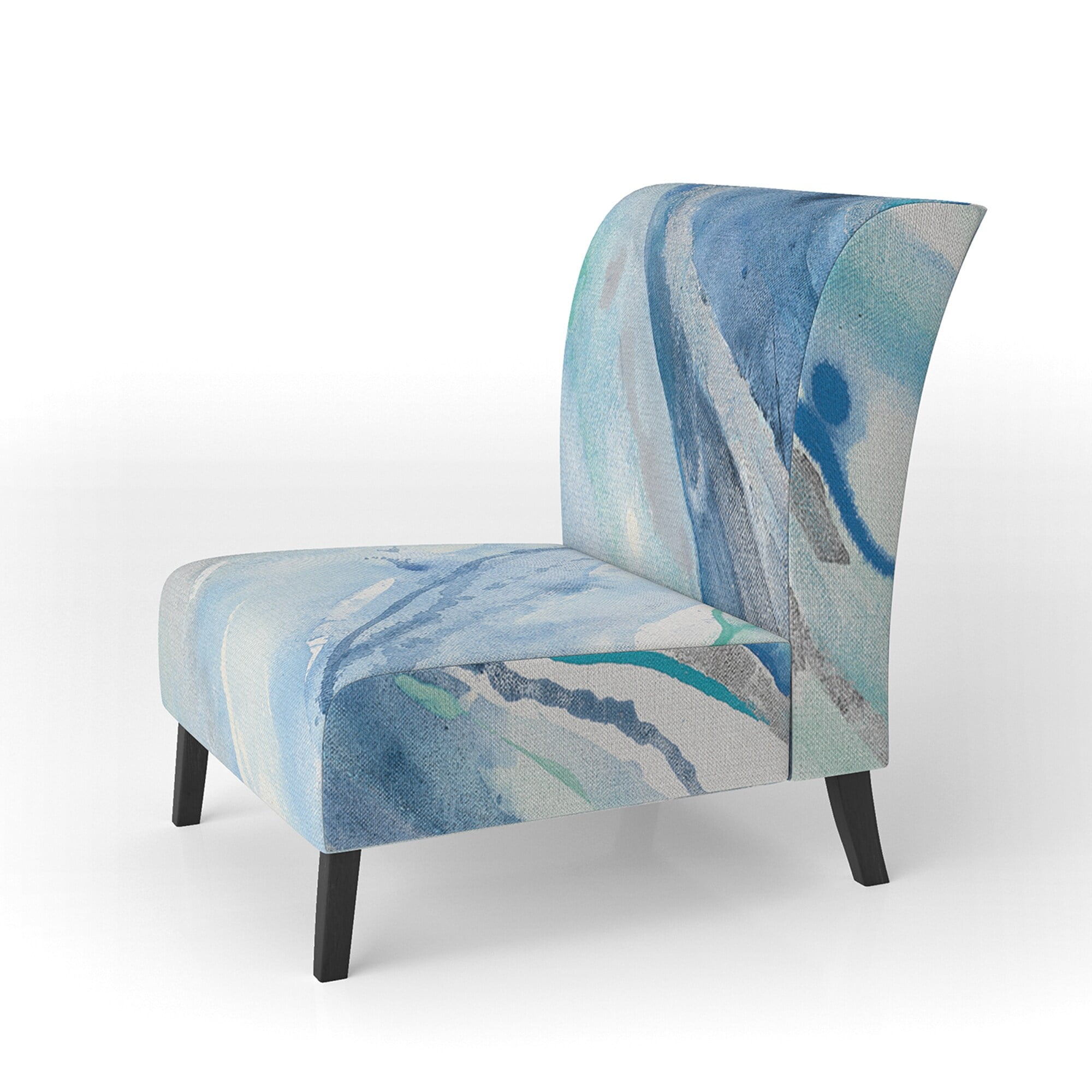 Designart "Blue Silver Spring II" Upholstered Modern Lake House Accent ...