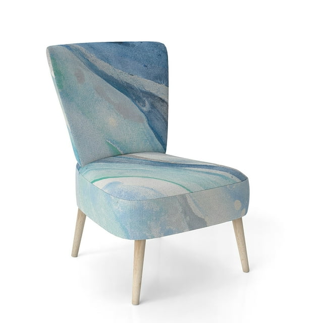 Designart "Blue Silver Spring II" Upholstered Modern Lake House Accent ...