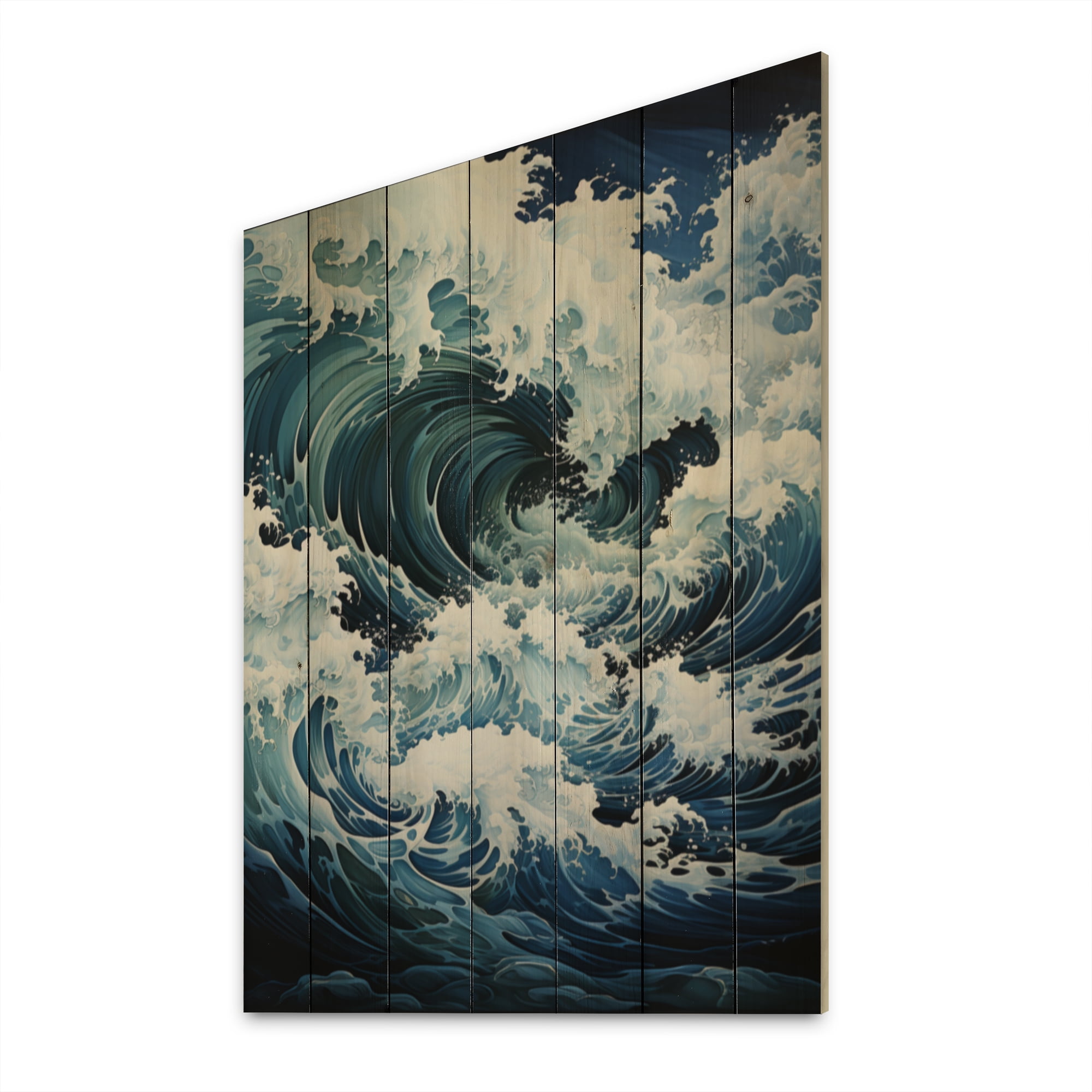 Designart "Blue White Ocean Oceanic Odyssey II" Nautical & Beach Print ...