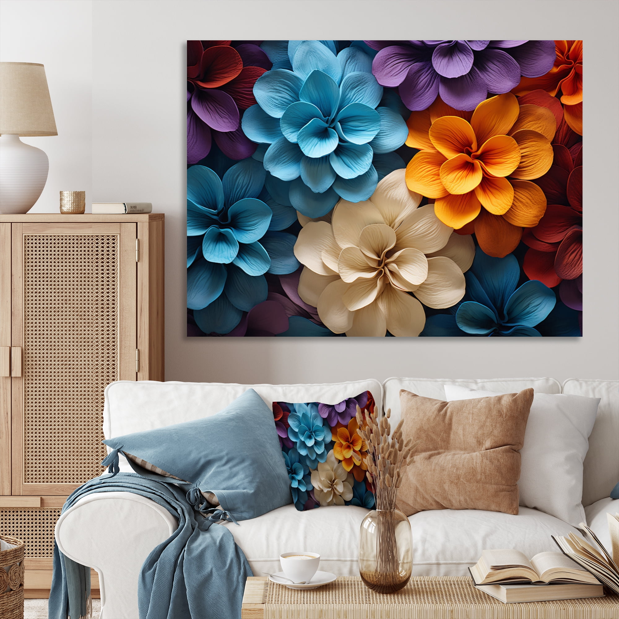Designart "Blue Yellow modern Still Lifes" Abstract Still Lifes Wall ...