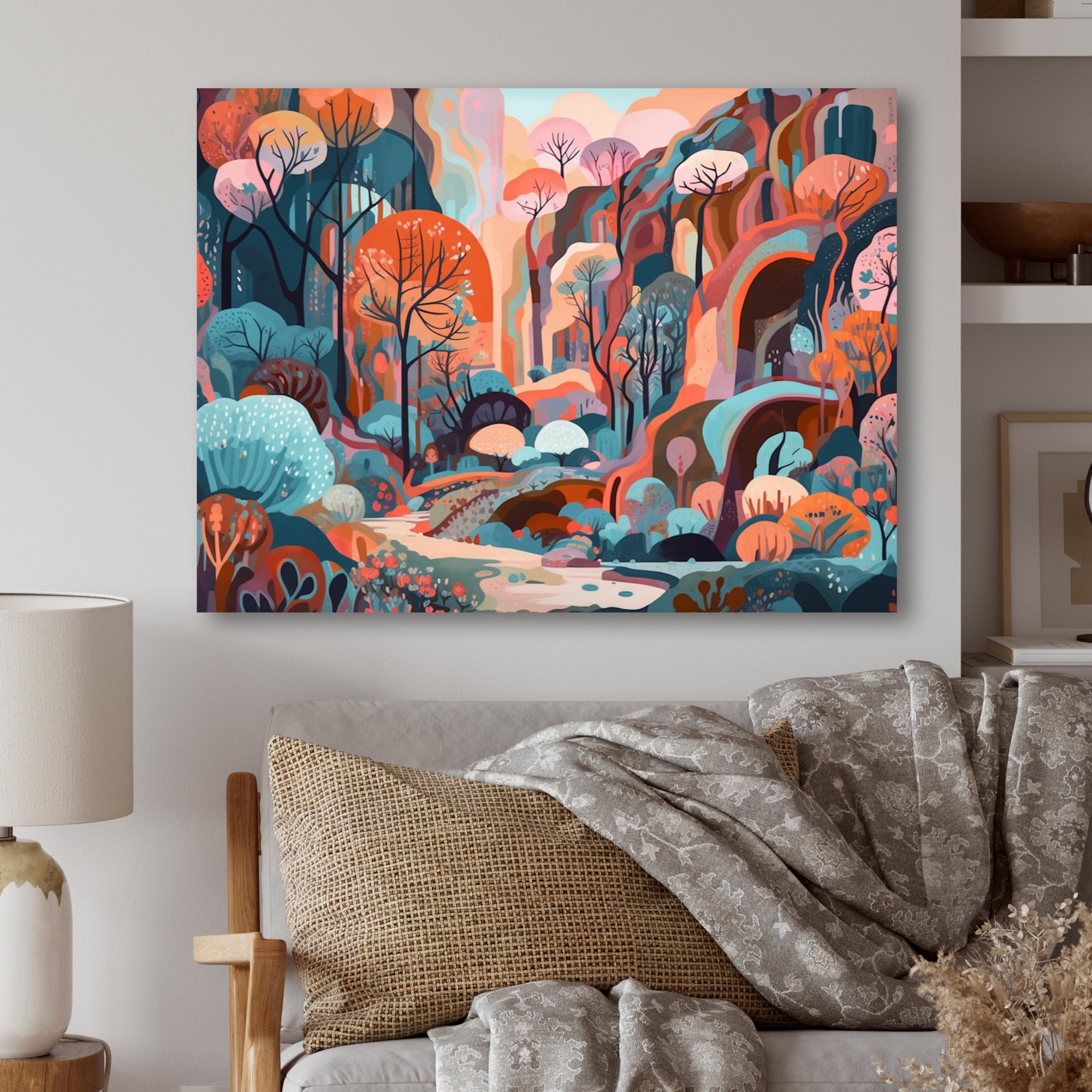 Designart "Blush and Leaf Fusion IV" Minimalism Metal Wall Art Prints ...